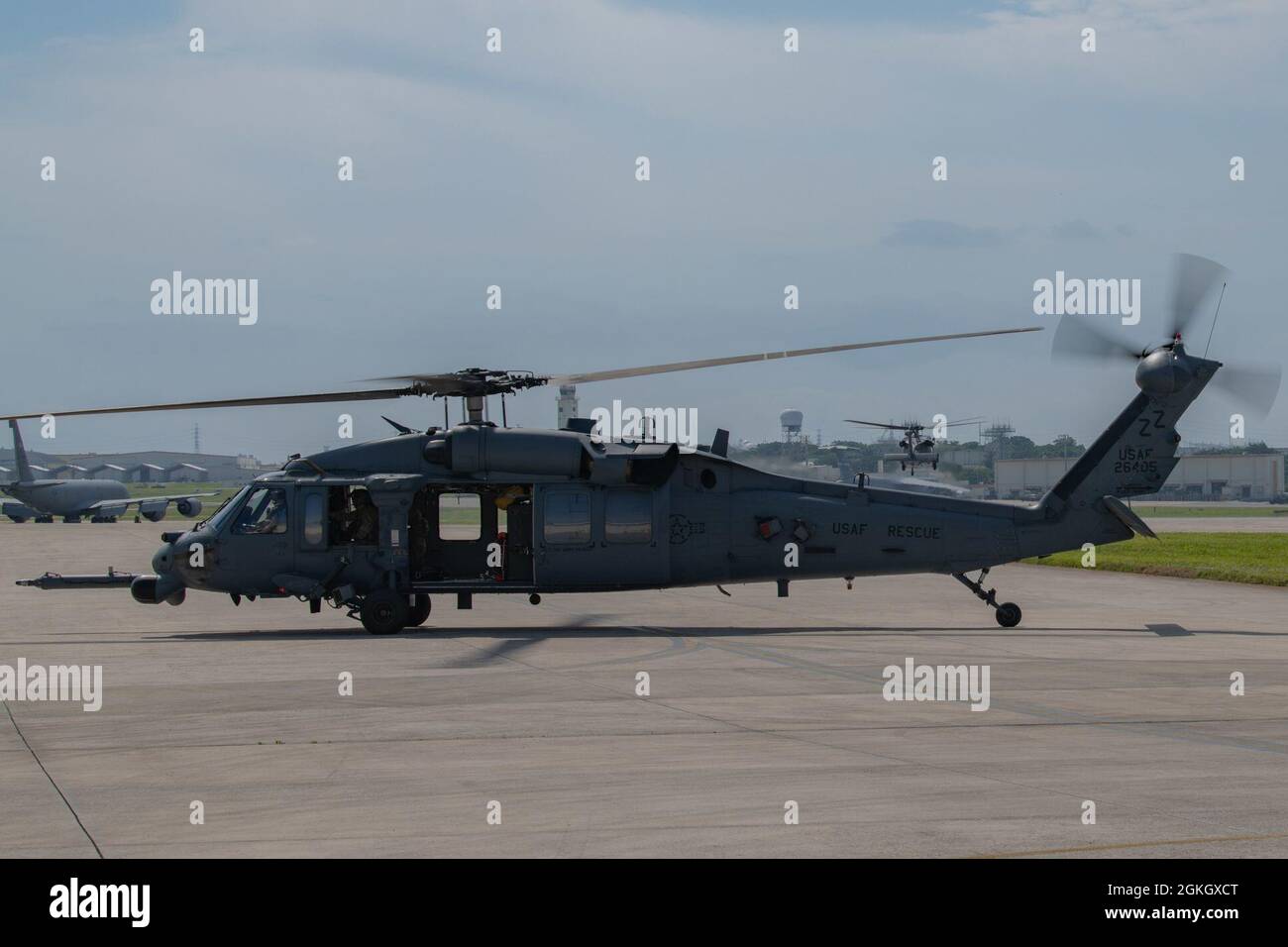 Airmen from the 33rd Rescue Squadron conduct pre-flight checks at ...