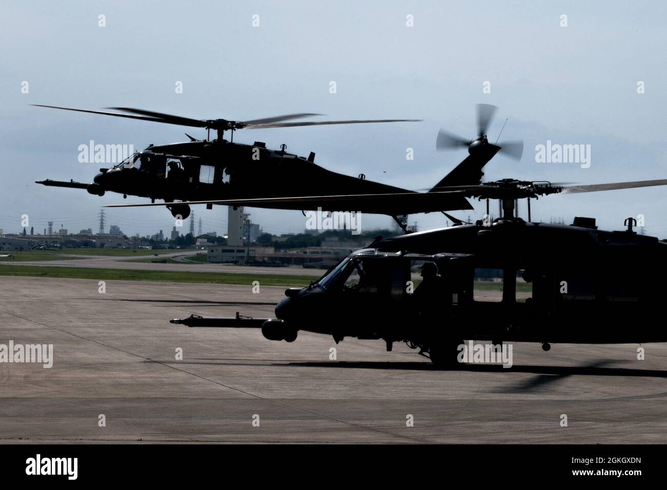 Airmen from the 33rd Rescue Squadron conduct pre-flight checks at ...