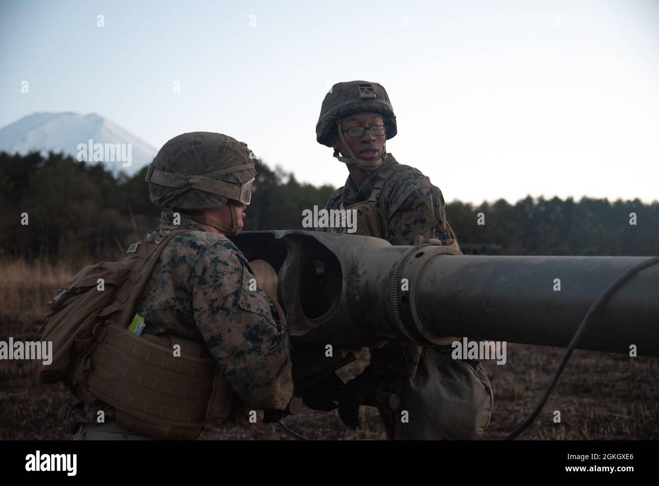 U.S. Marine Corps Lance Cpl. Westley Grishaw and Lance Cpl. Andre ...