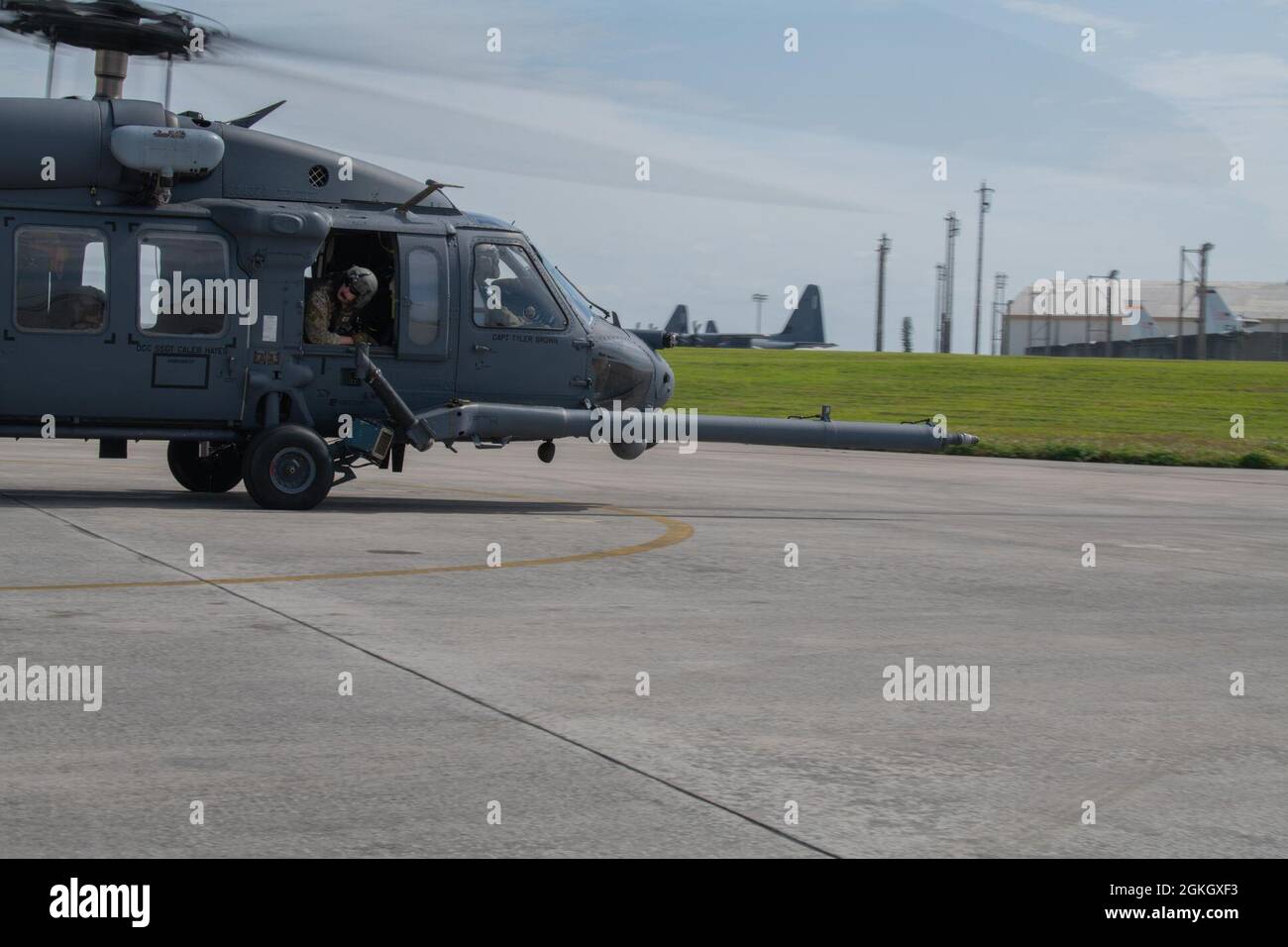Airmen from the 33rd Rescue Squadron conduct pre-flight checks at ...