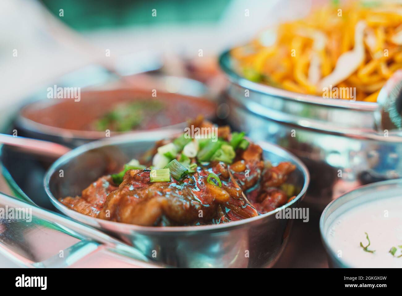 Meat thali served in a restaurant Stock Photo - Alamy
