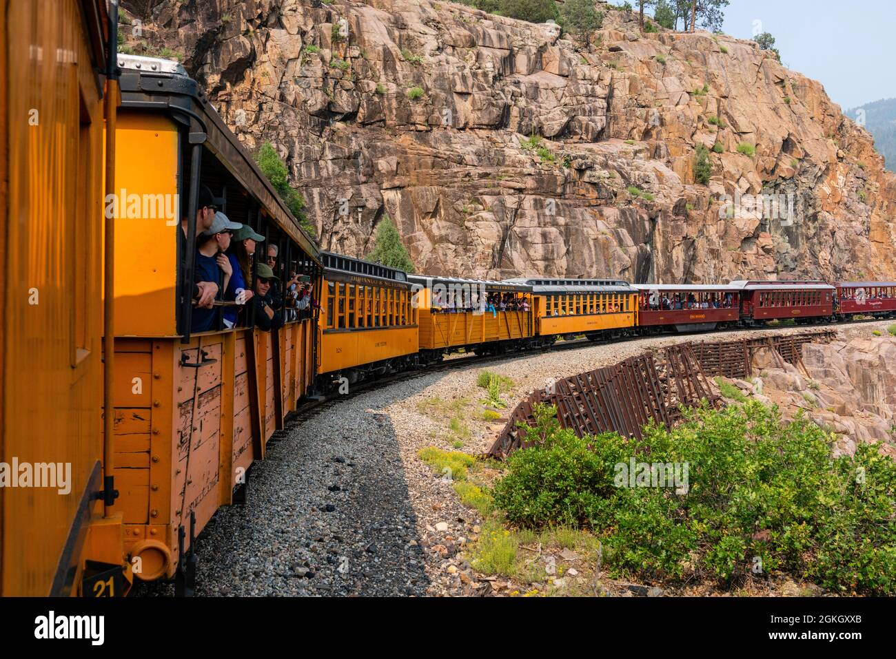 Photograph of the Durango & Silverton Narrow Gauge Railroad as it ...