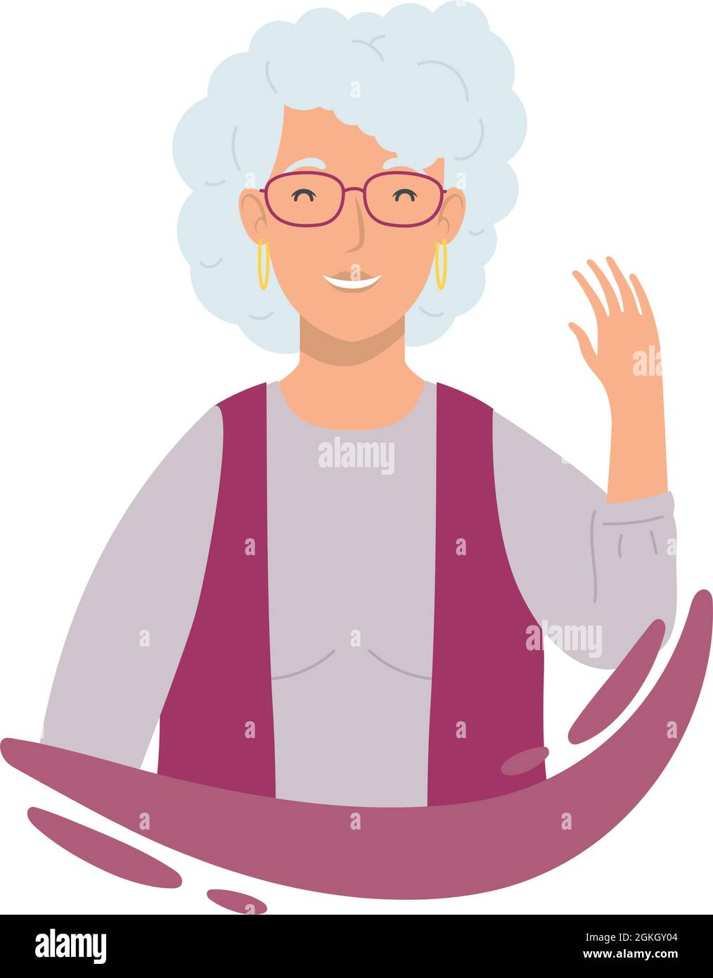 Grandmother saying hello on white background Stock Vector Image & Art ...