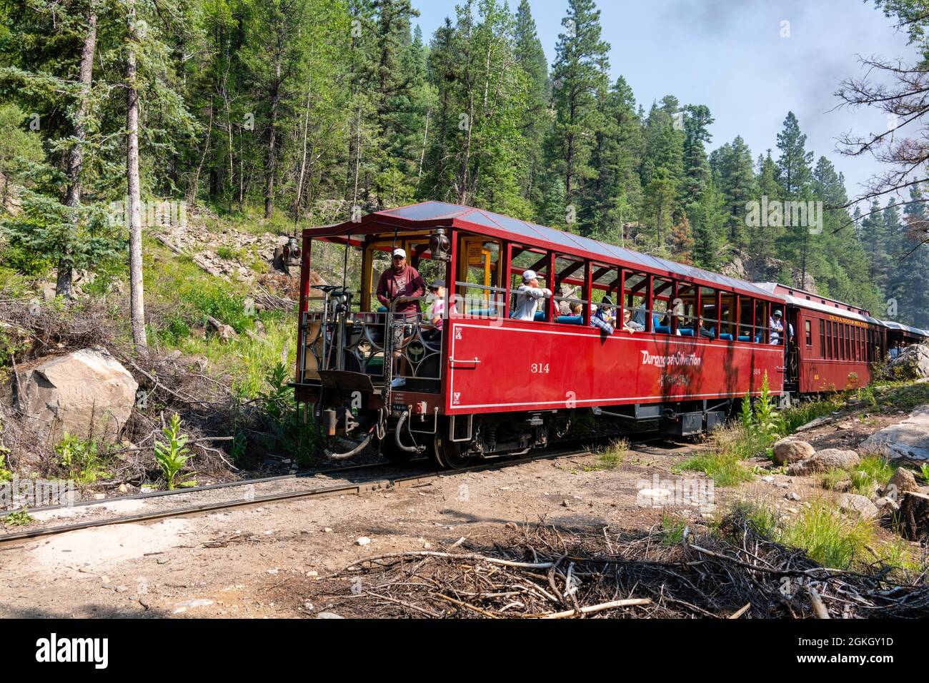 Photograph of the Durango & Silverton Narrow Gauge Railroad as it ...