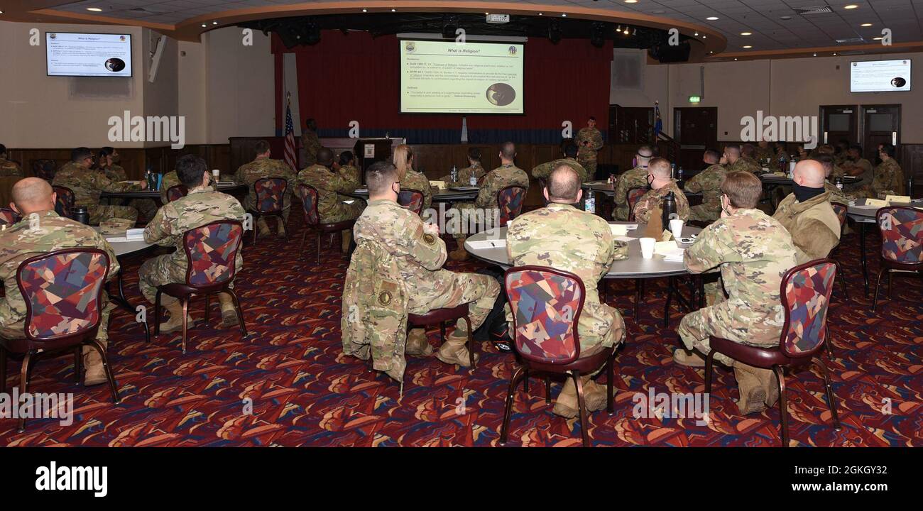 Team Mildenhall NCOs and senior NCOs listen as 100th Air Refueling Wing ...