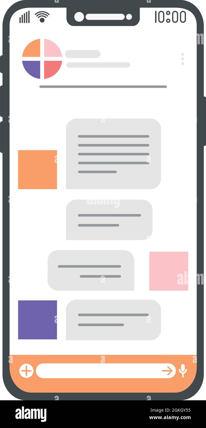 Smartphone with communication bubbles on white background Stock Vector ...