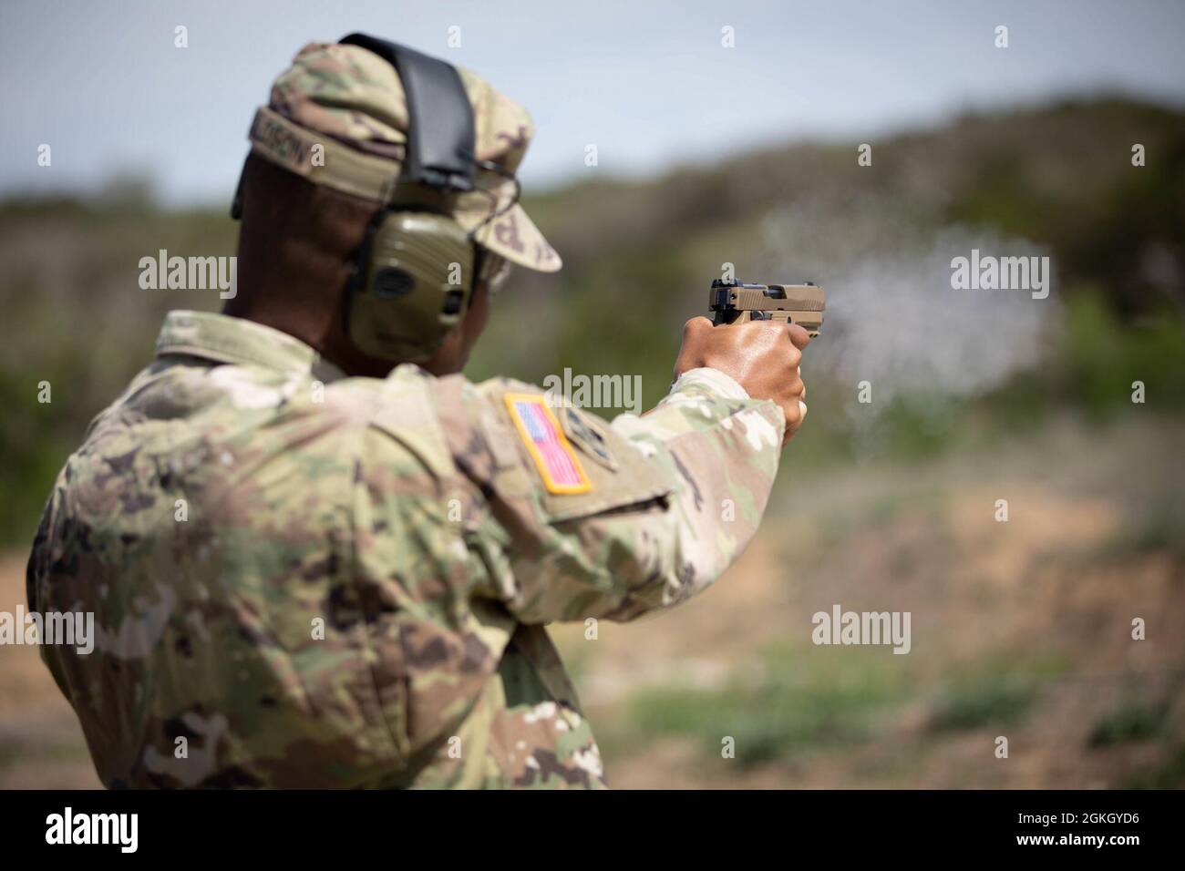 U.S. Army Capt. Floyd Donaldson, participates in the SIG Sauer P320-M17 ...