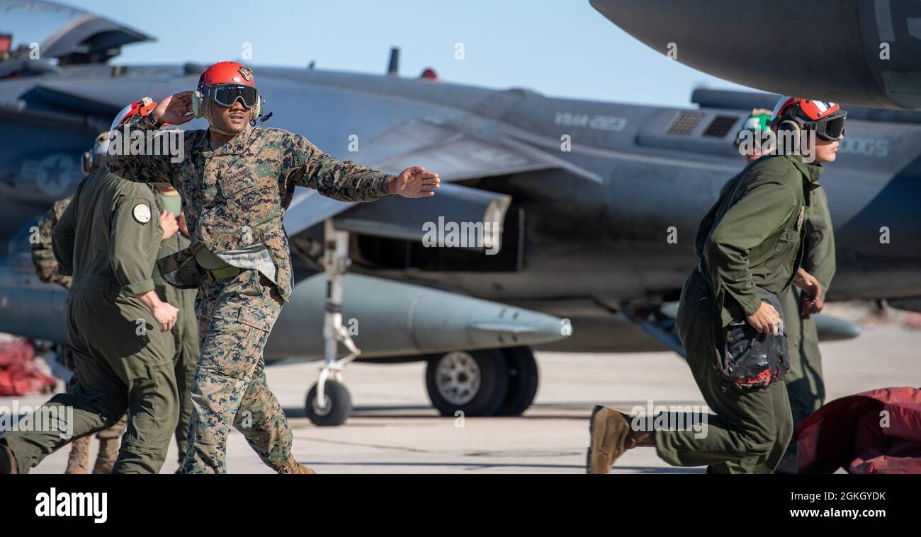 Marine Cpl. Calvin, assigned to Marine Attack Squadron 223, Cherry ...