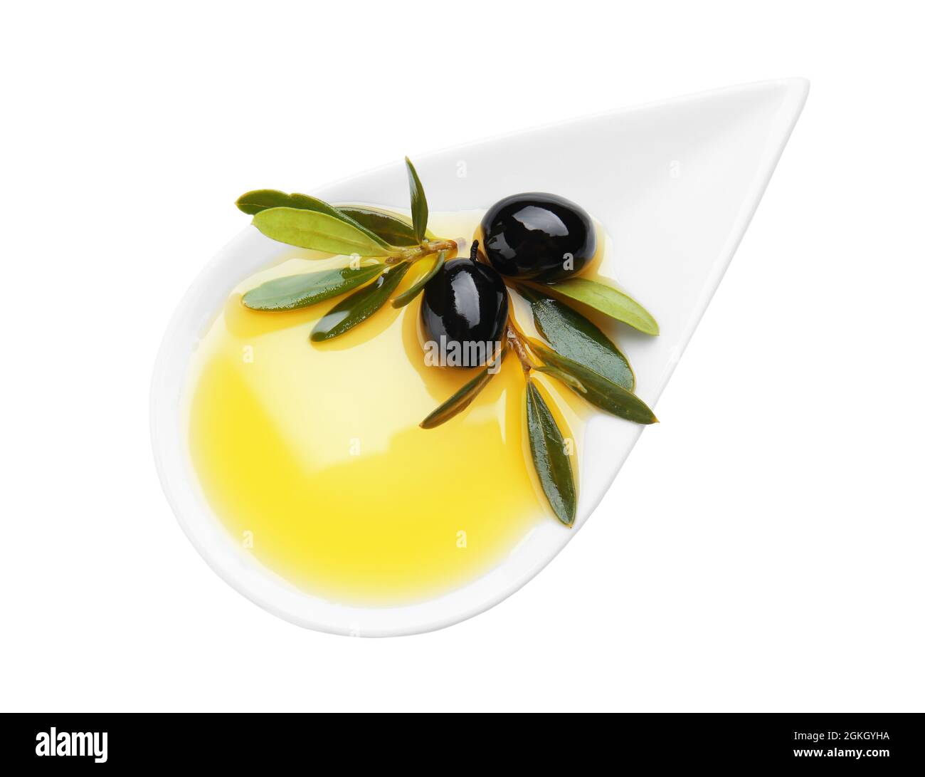Plate with olive oil isolated on white Stock Photo - Alamy