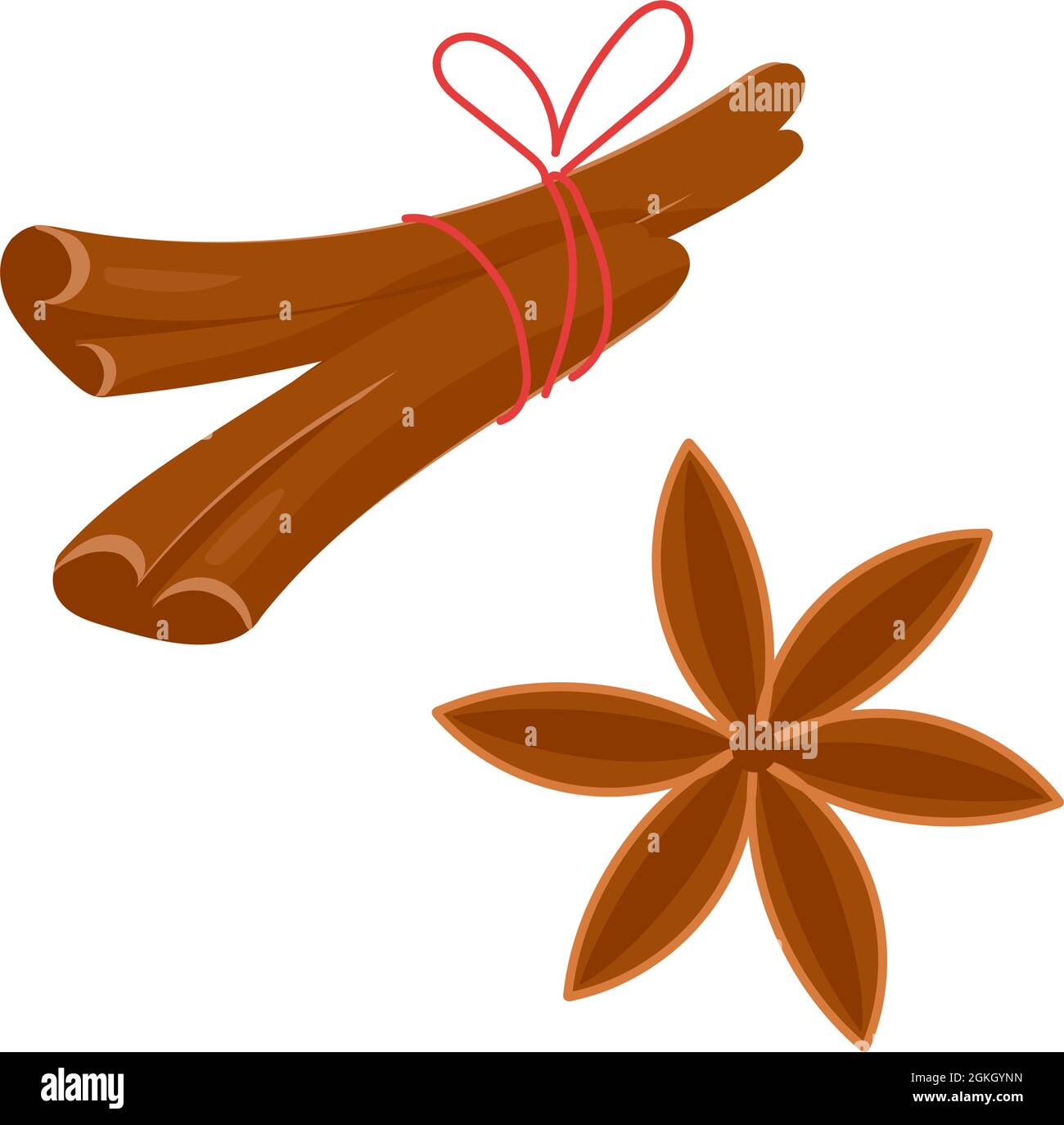 Cinnamon. Vector illustration in cartoon style. Isolated on white Stock ...