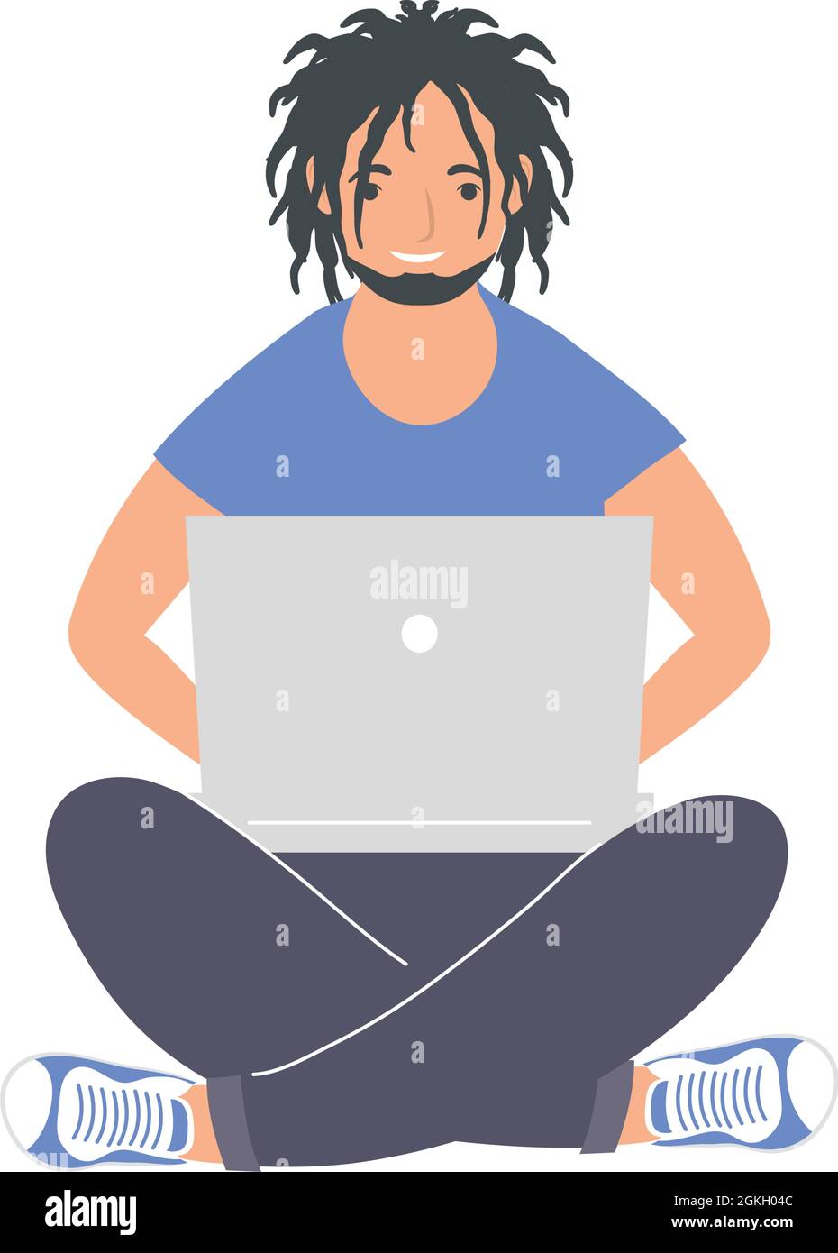 man with laptop on white background Stock Vector Image & Art - Alamy