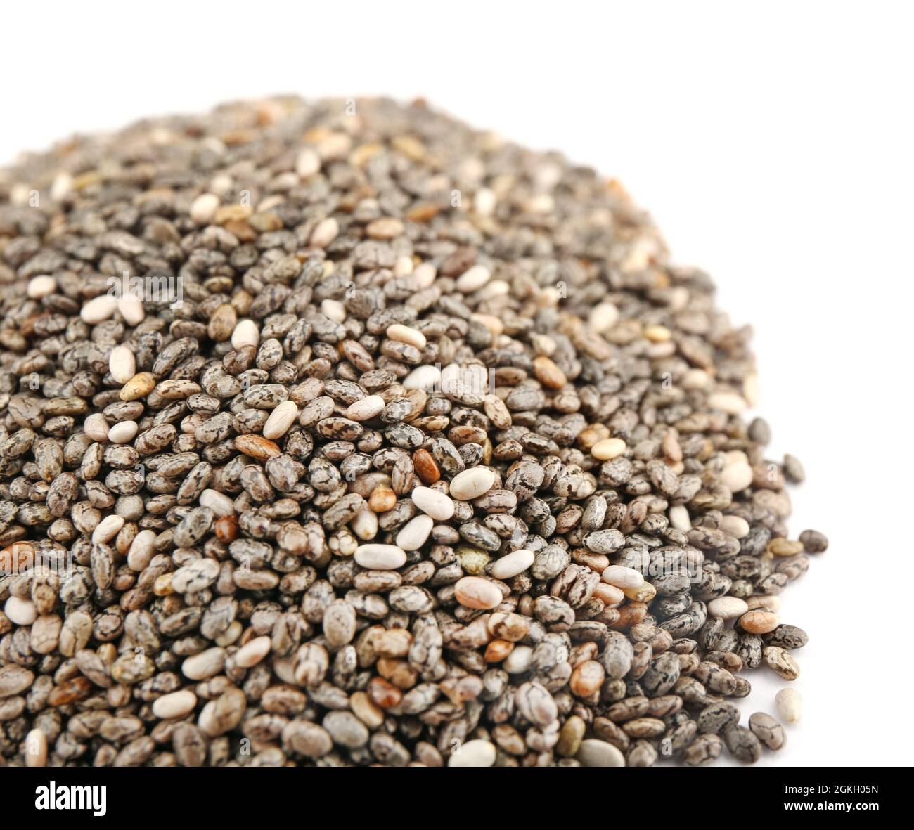Heap of chia seeds on white background Stock Photo - Alamy