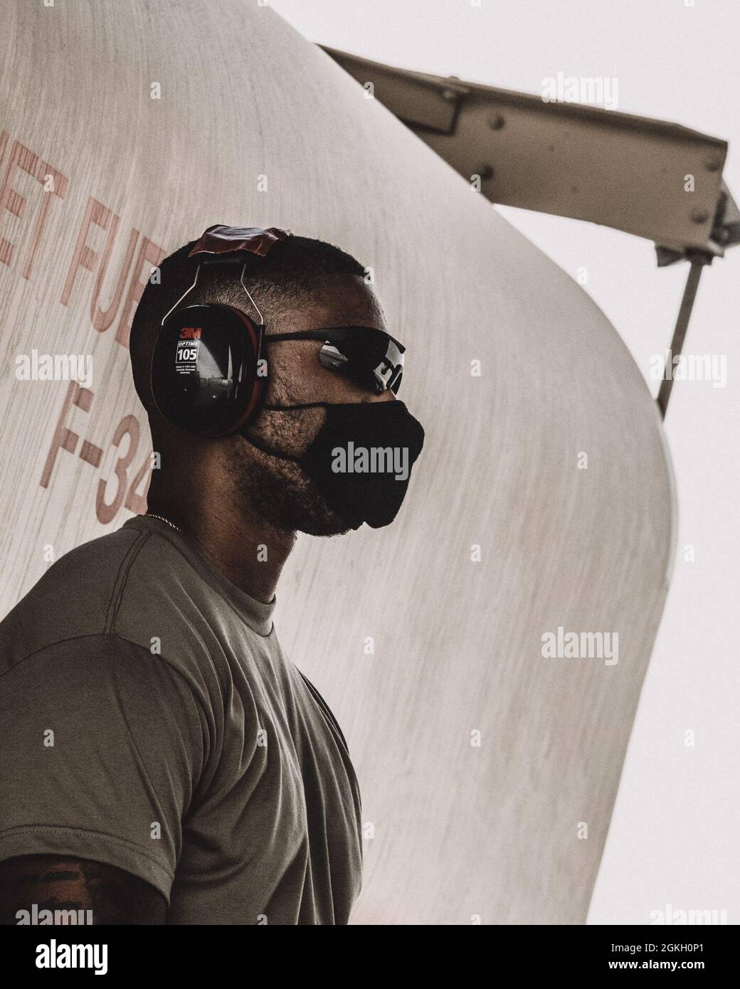 U.S. Air Force Airmen 1st Class Brandon Scales, a fuel distribution ...