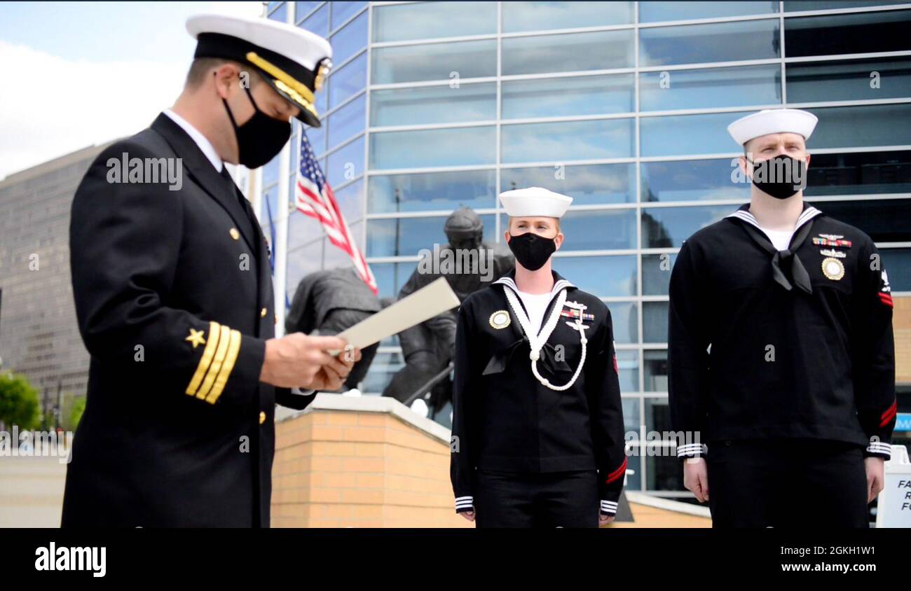 210420-N-RB168-0016 Cmdr. Brandon Smith, commanding officer of Navy ...