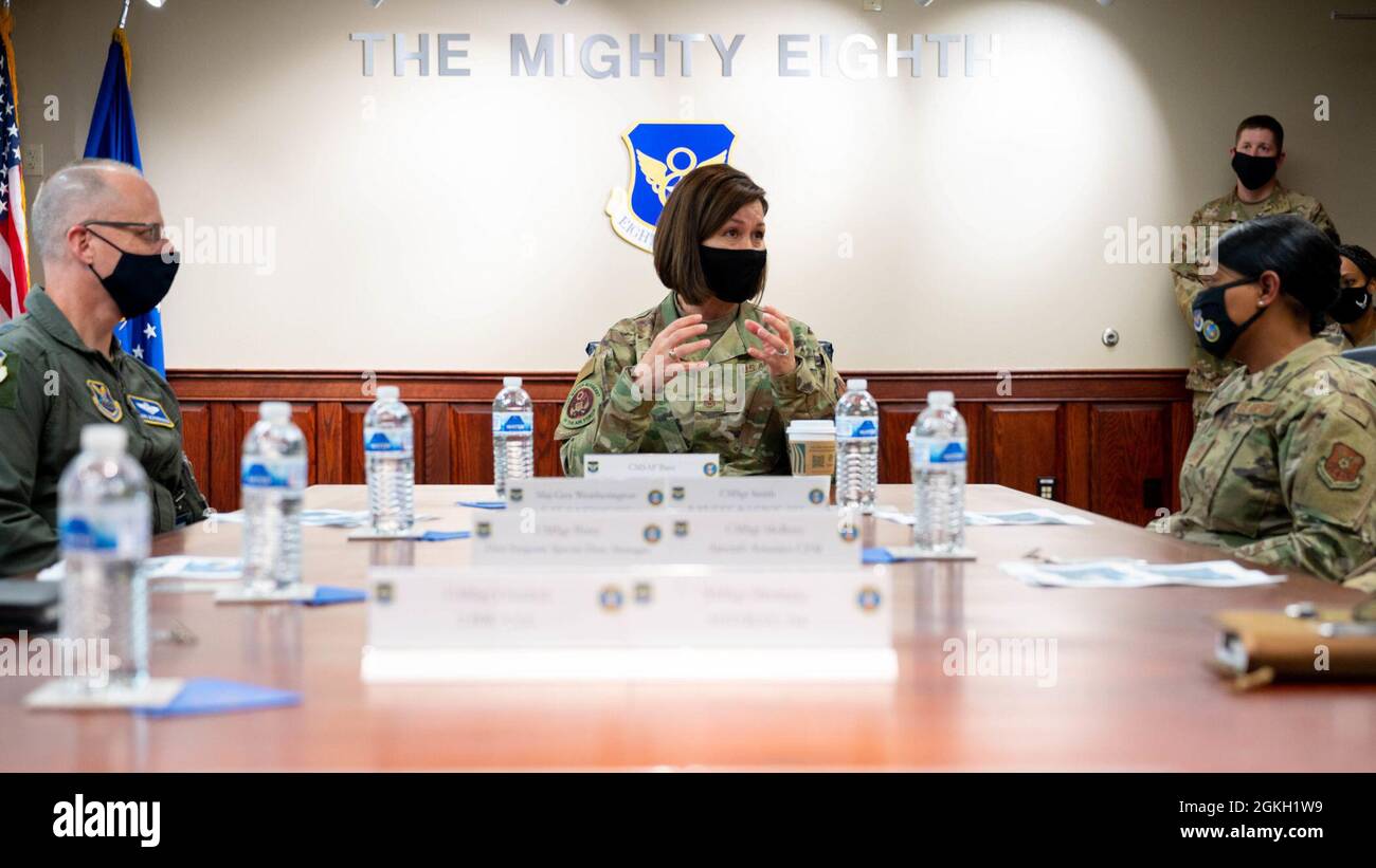 Chief Master Sergeant of the Air Force JoAnne S. Bass speaks to Airmen ...