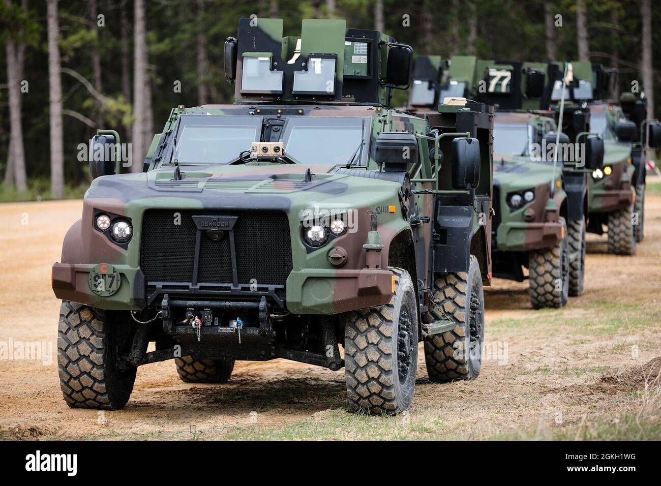 A convoy of Joint Light Tactical Vehicles before they are field tested ...
