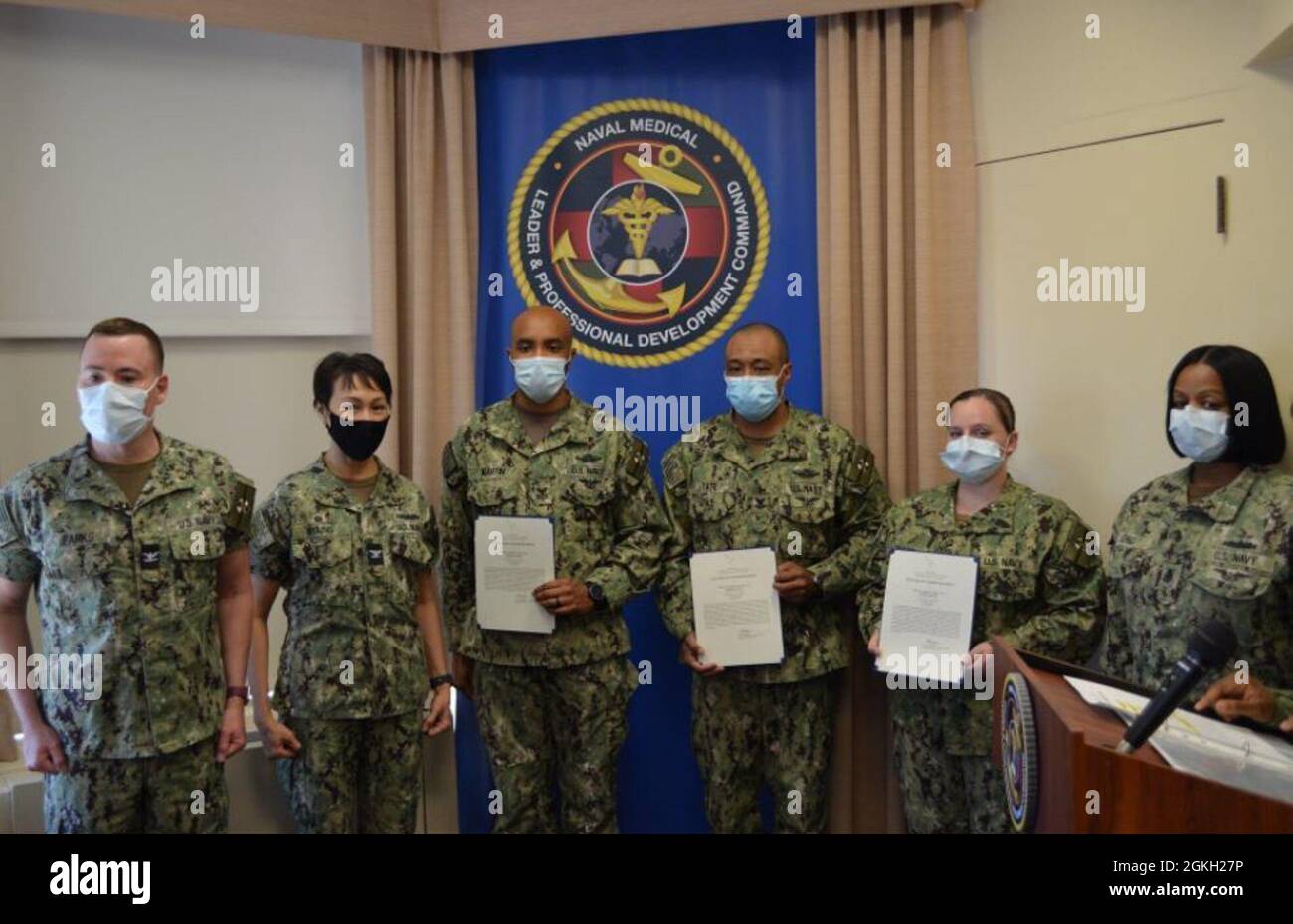 HM1 Deandre Martin, HM2 Tate, and HM3 Devin Crabb received the Sailor ...