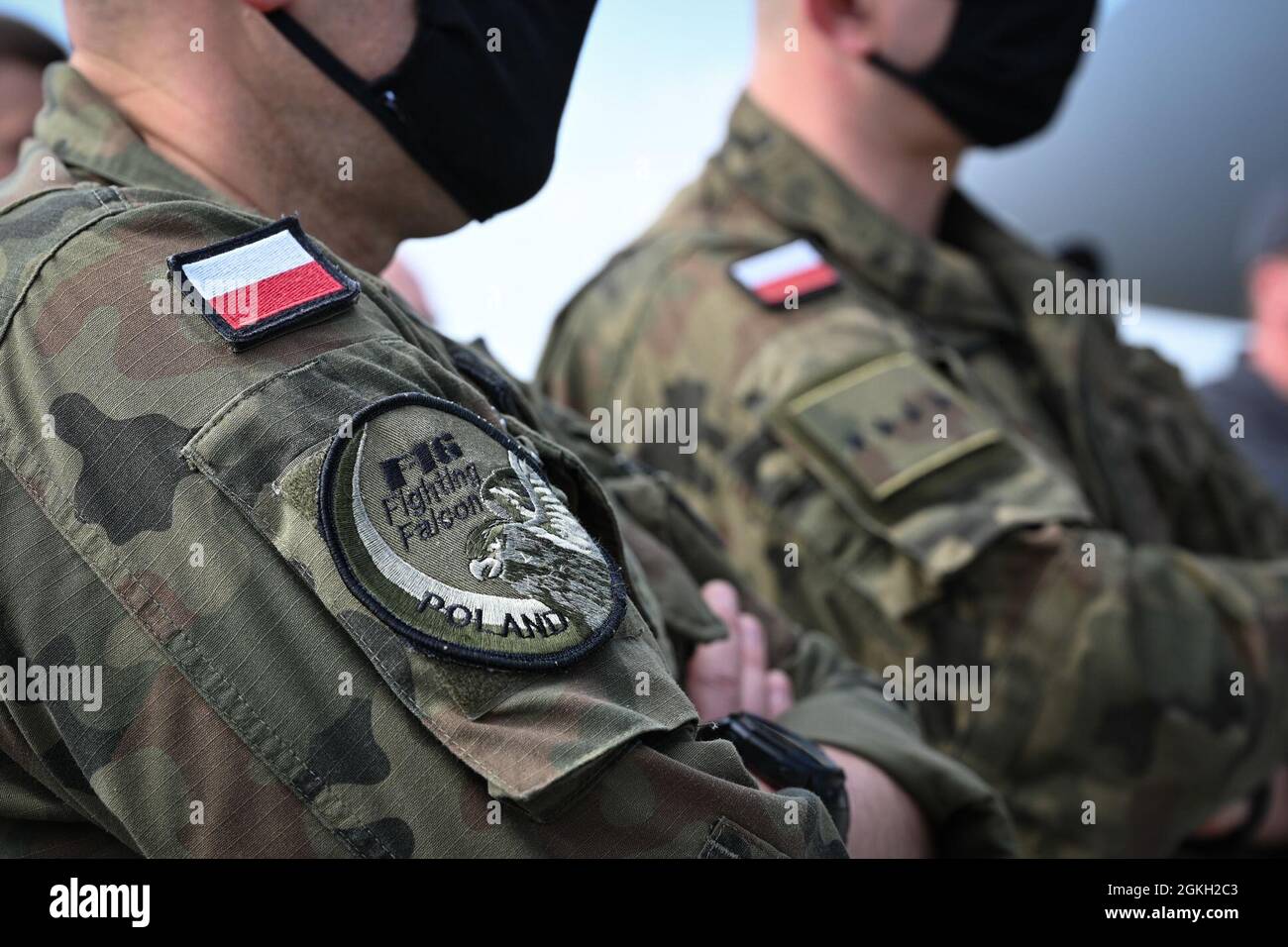 Polish Air Force members receive training on the danger zones of an F ...