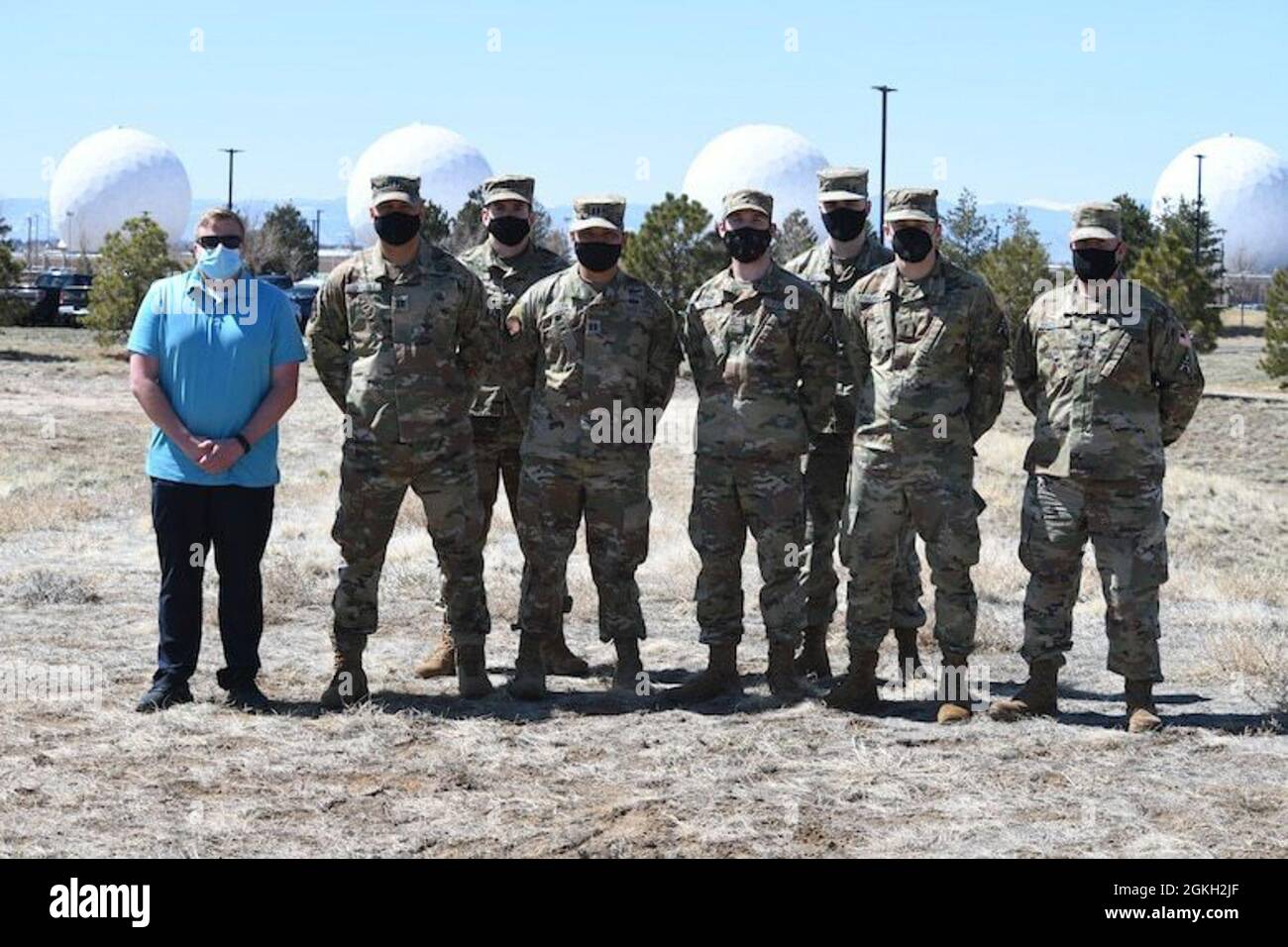 Members from the 2nd Space Warning Squadron pose for a group photo at ...