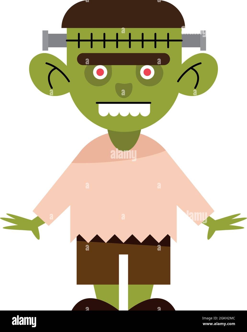 boy with halloween frankenstein costume on white background Stock ...