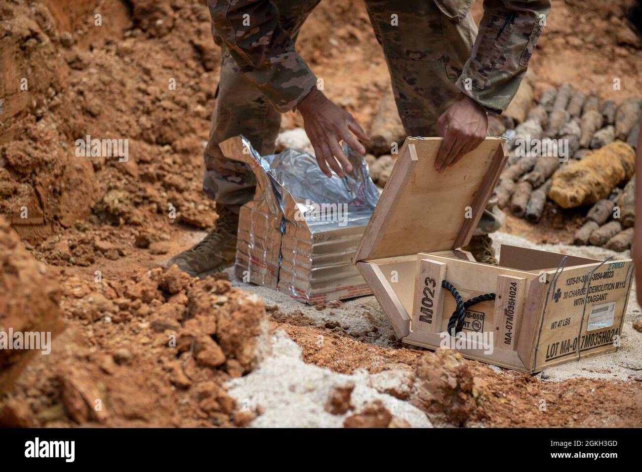 A U.S. Air Force Airman from the 18th Civil Engineer Squadron Explosive ...
