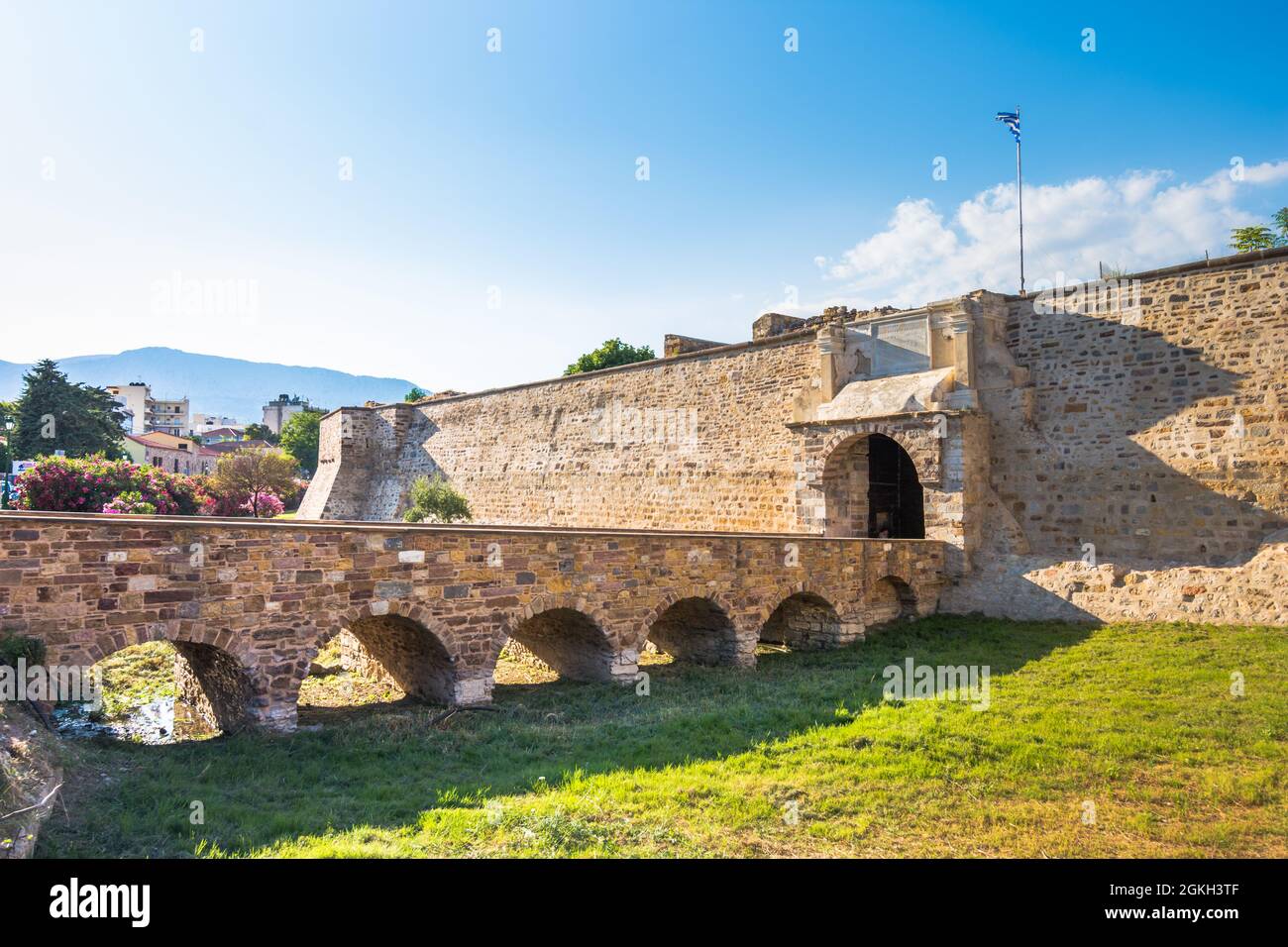 Walls of the old fortress in Chios town, Greece Stock Photo - Alamy