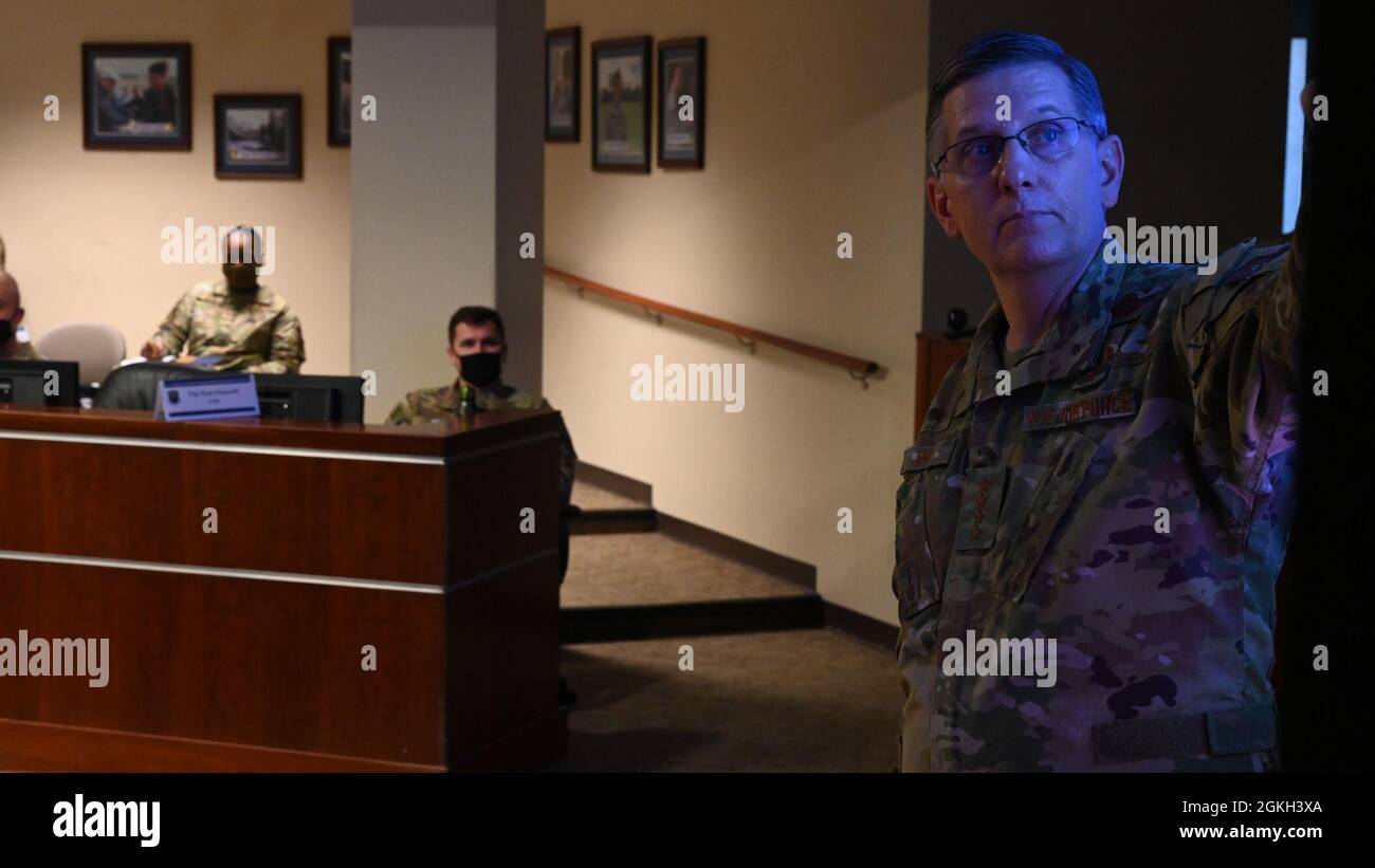 Gen. Timothy Ray, Air Force Global Strike Command commander, briefs ...