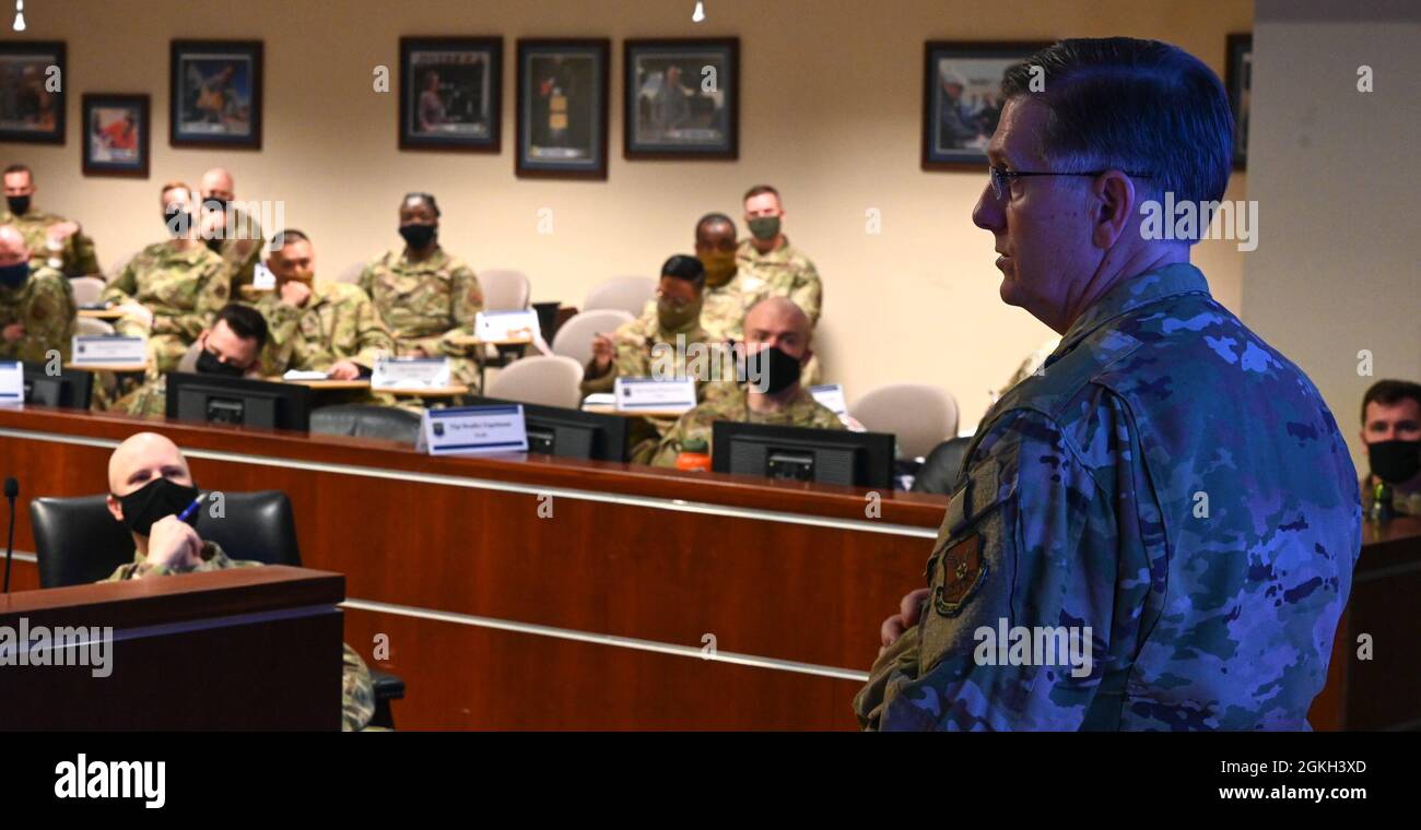 Gen. Timothy Ray, Air Force Global Strike Command commander, briefs ...