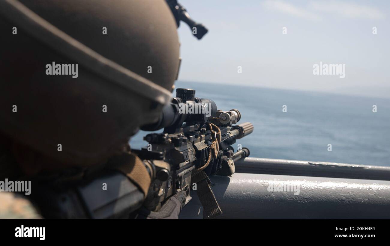 PACIFIC OCEAN (April 20, 2021) A U.S. Marine with Weapons Company ...