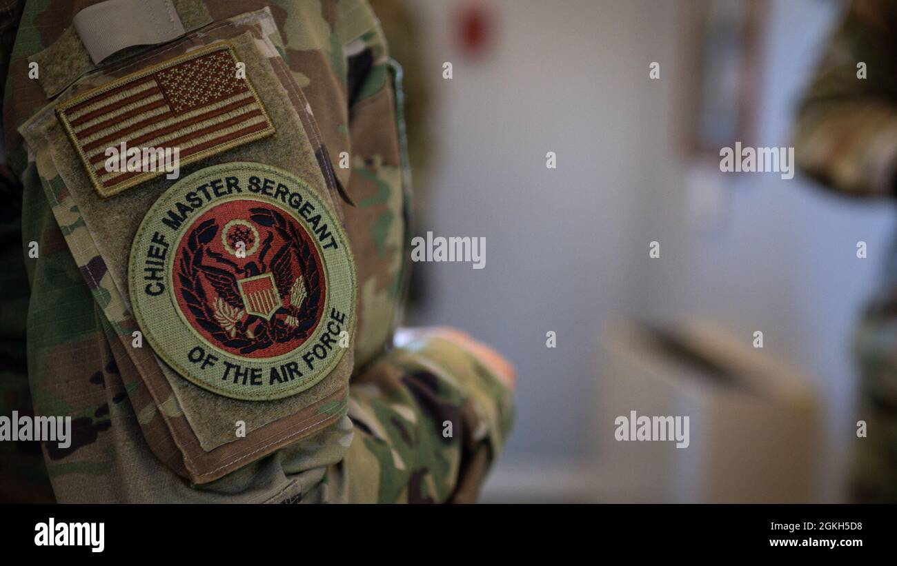 Chief Master Sergeant of the Air Force JoAnne S. Bass, displays her ...