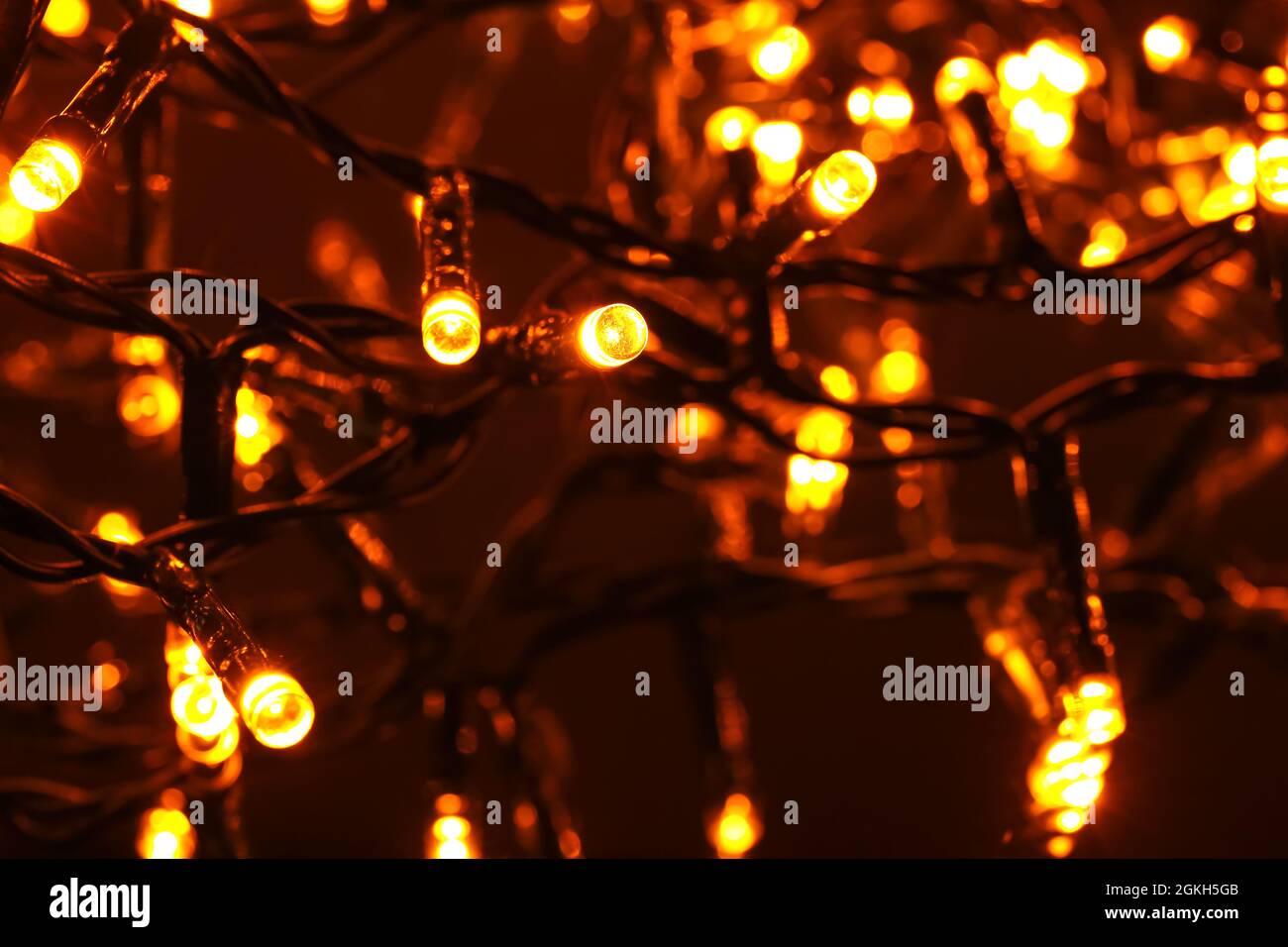 Christmas lights glowing, close up Stock Photo - Alamy