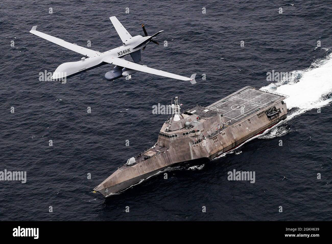 PACIFIC OCEAN (April 21, 2021) An MQ-9 Sea Guardian unmanned maritime ...