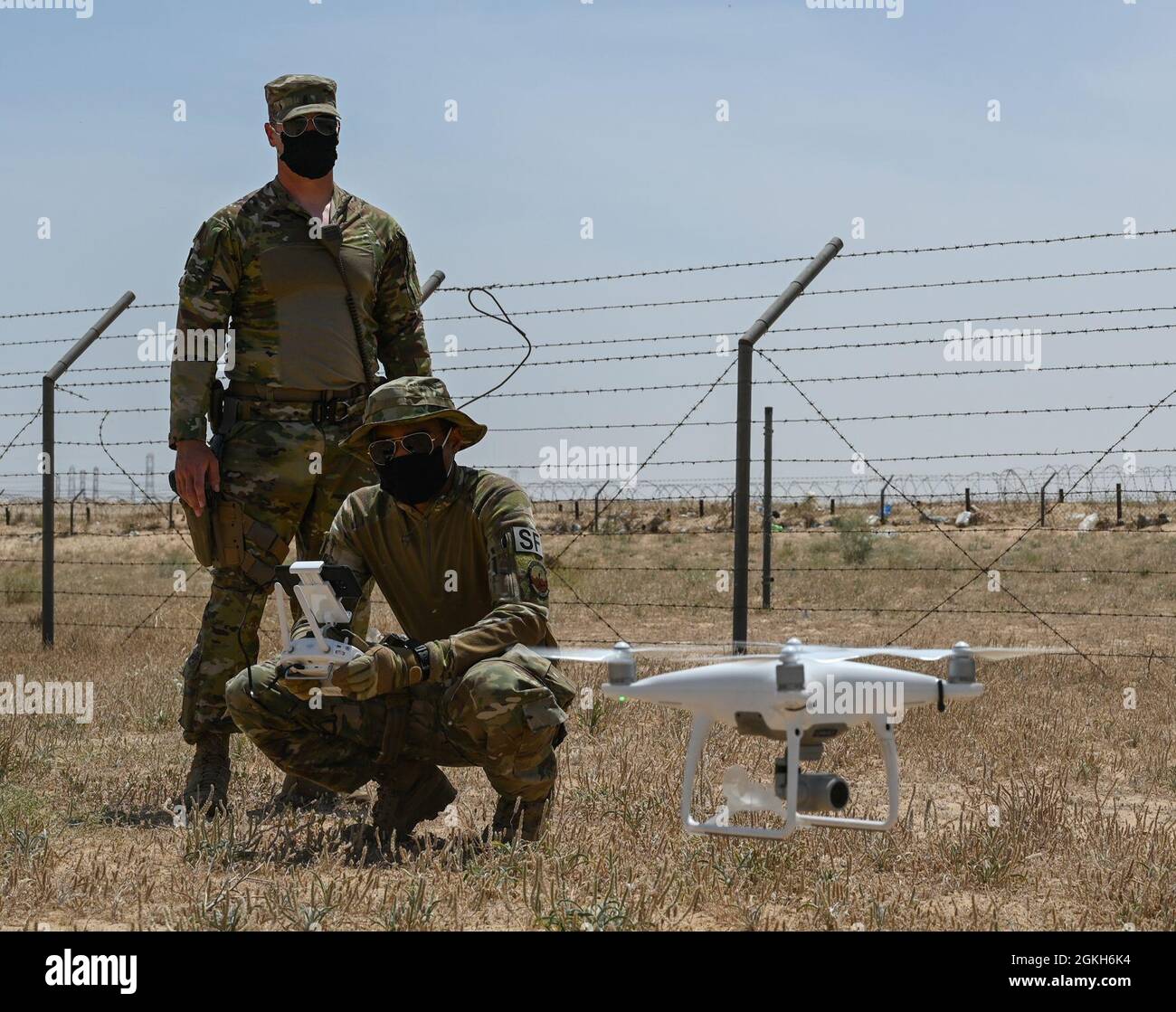 U.S. Air Force Airmen assigned to the 386th Expeditionary Security ...