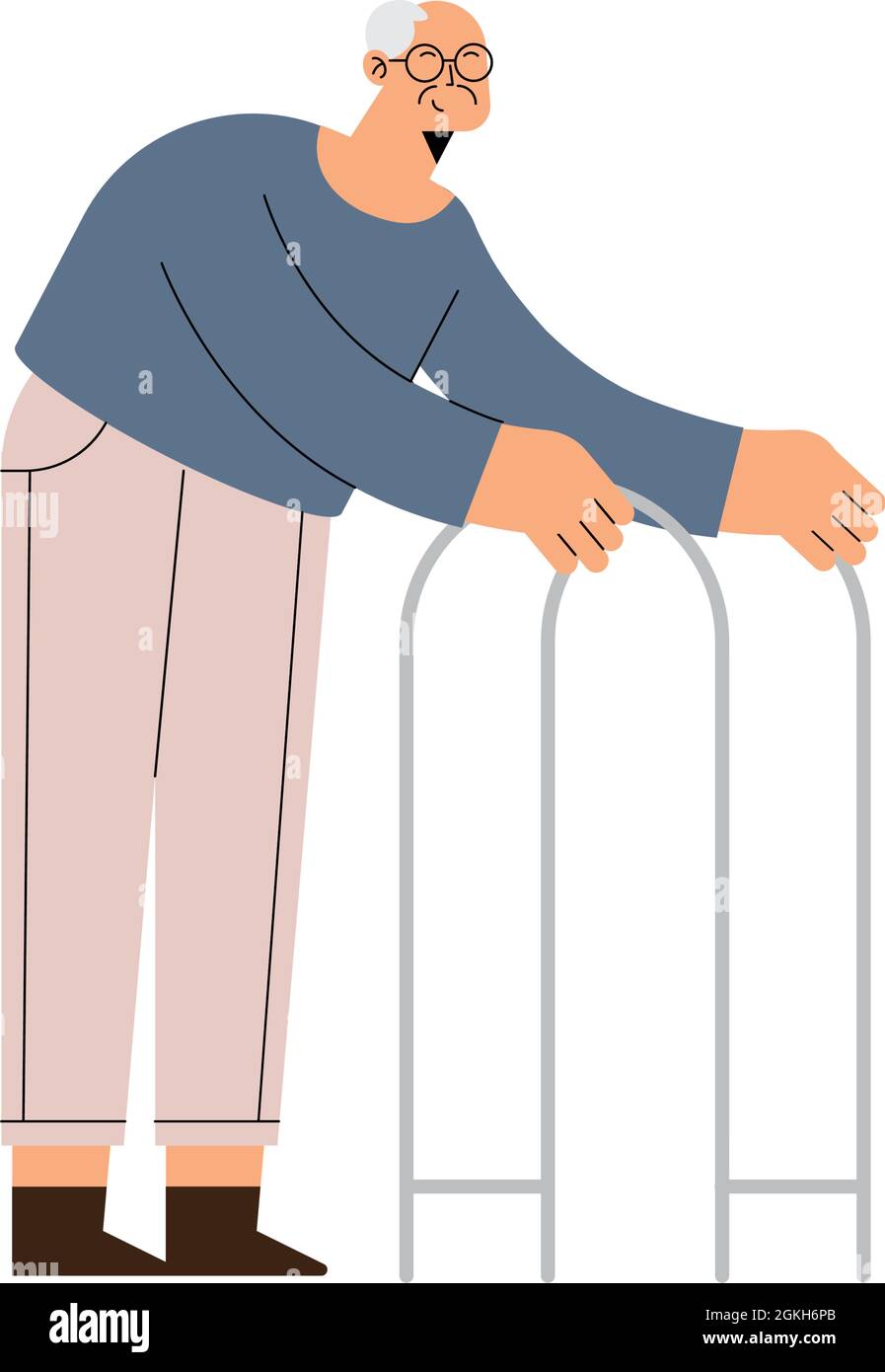 Older walker Stock Vector Images - Alamy