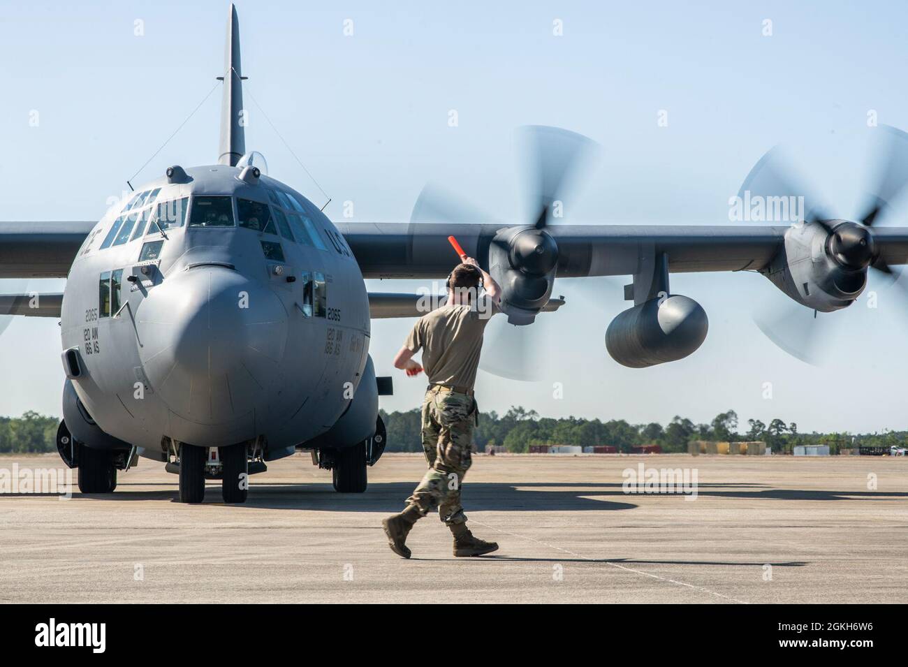 A C-130 Hercules aircraft assigned to the 120th Airlift Wing, Montana ...