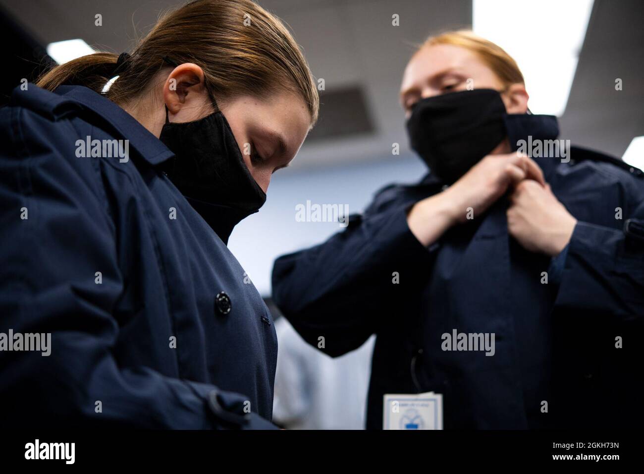 U.S. Air Force basic military training trainees receive their initial ...