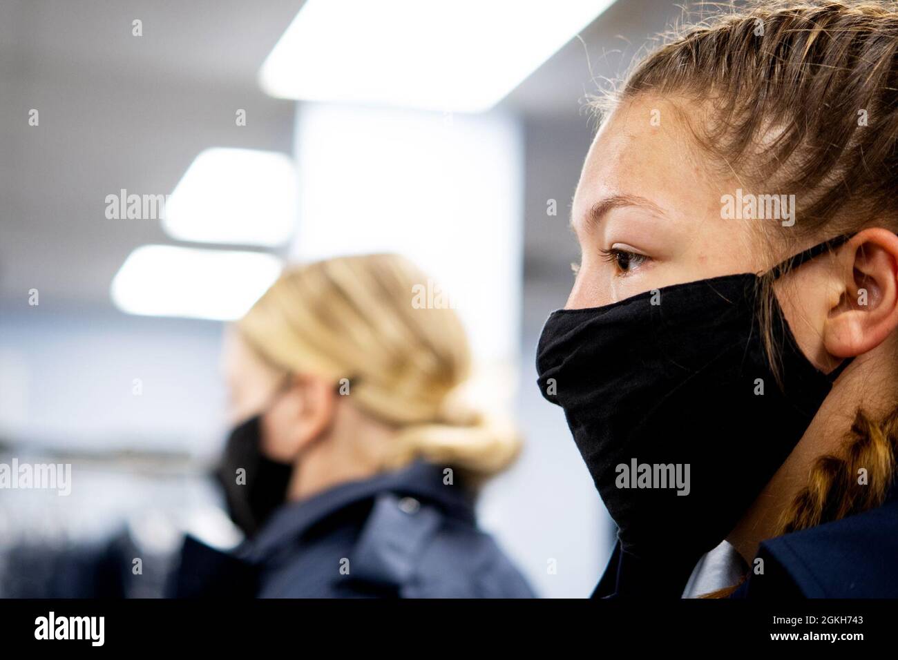 U.S. Air Force basic military training trainees receive their initial ...