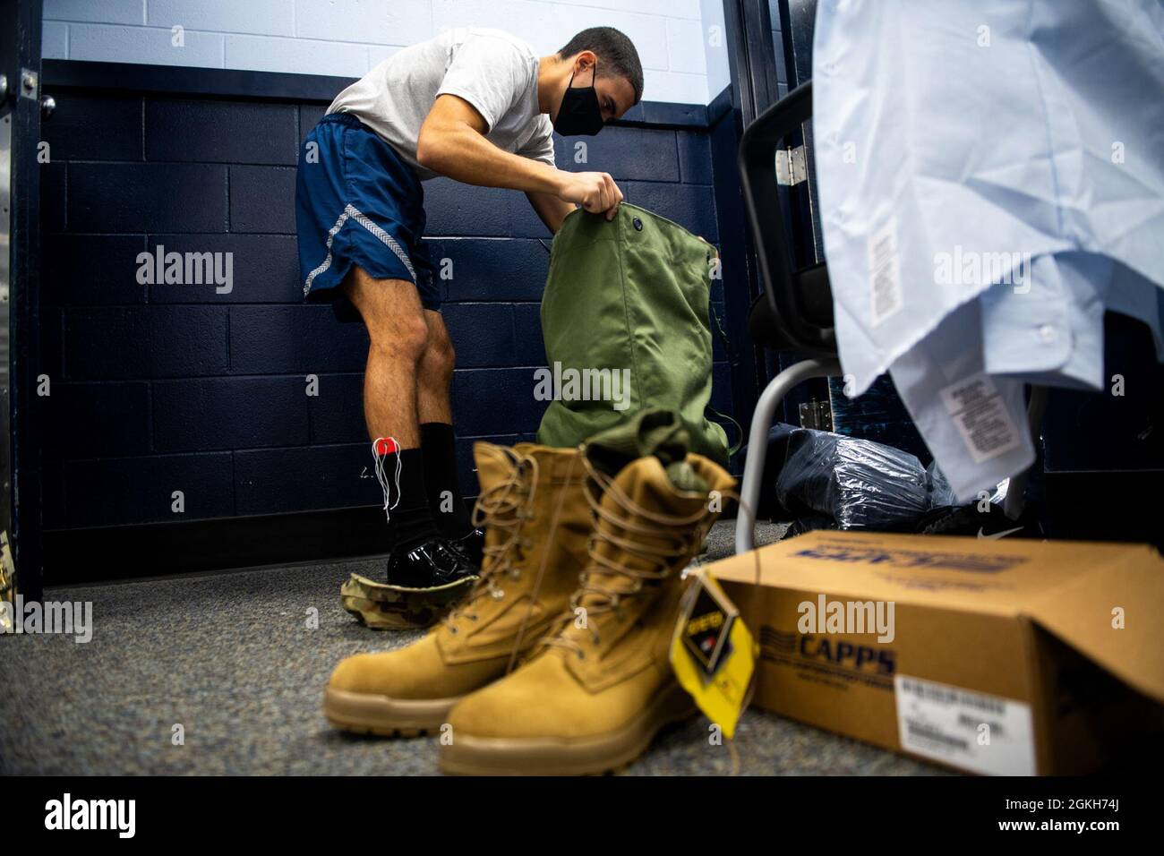 U.S. Air Force basic military training trainees conduct inventory of ...
