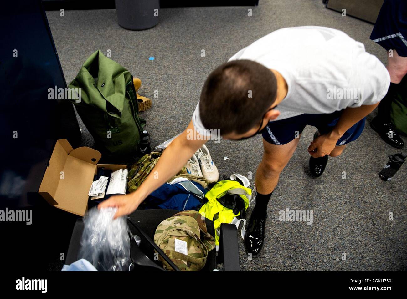 U.S. Air Force basic military training trainees conduct inventory of ...