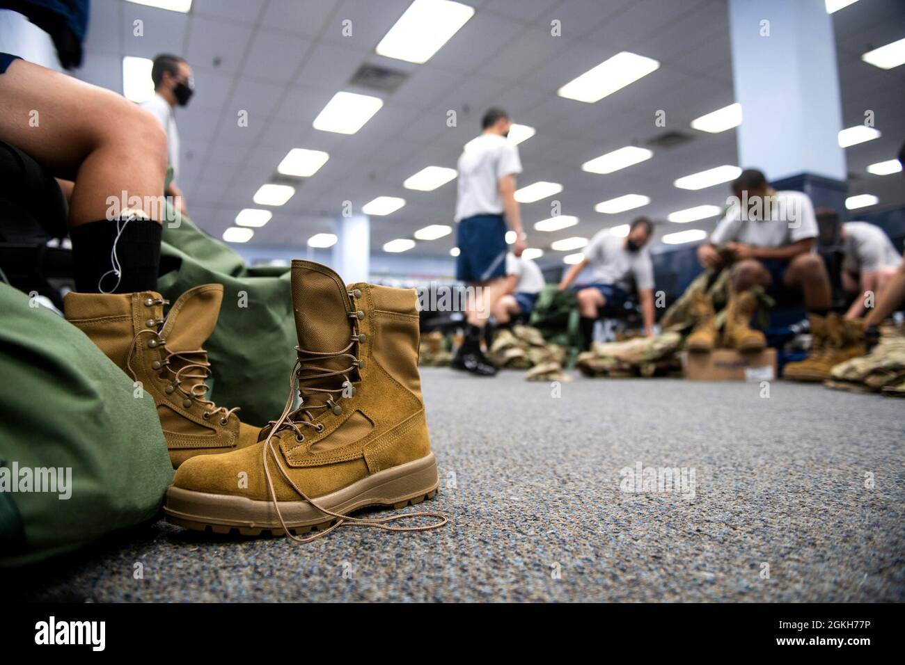 U.S. Air Force basic military training trainees conduct inventory of ...