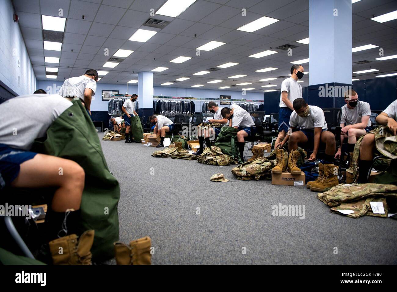 U.S. Air Force basic military training trainees conduct inventory of ...