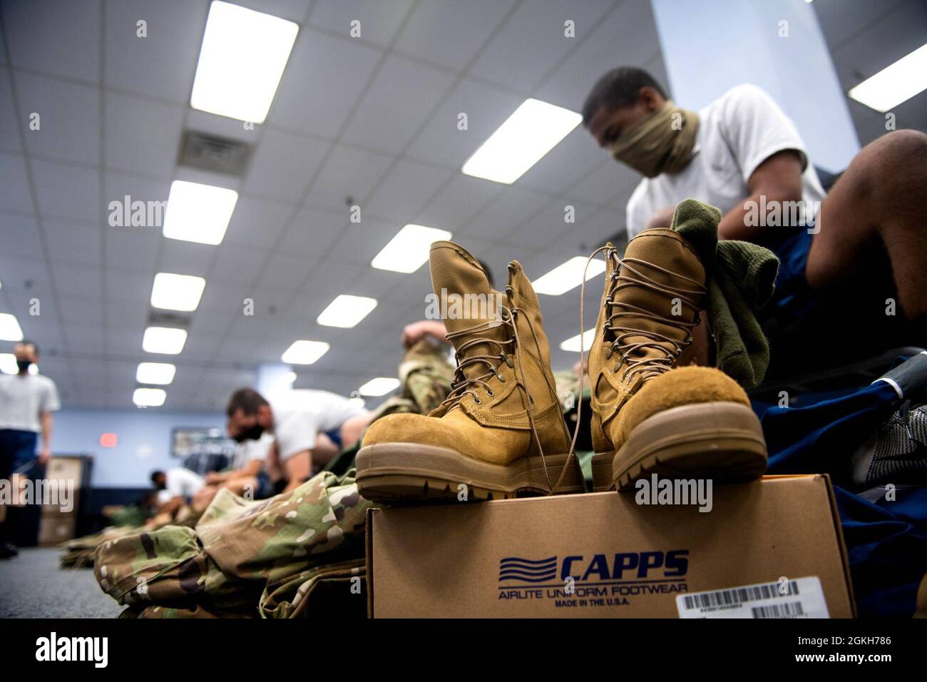 U.S. Air Force basic military training trainees conduct inventory of ...