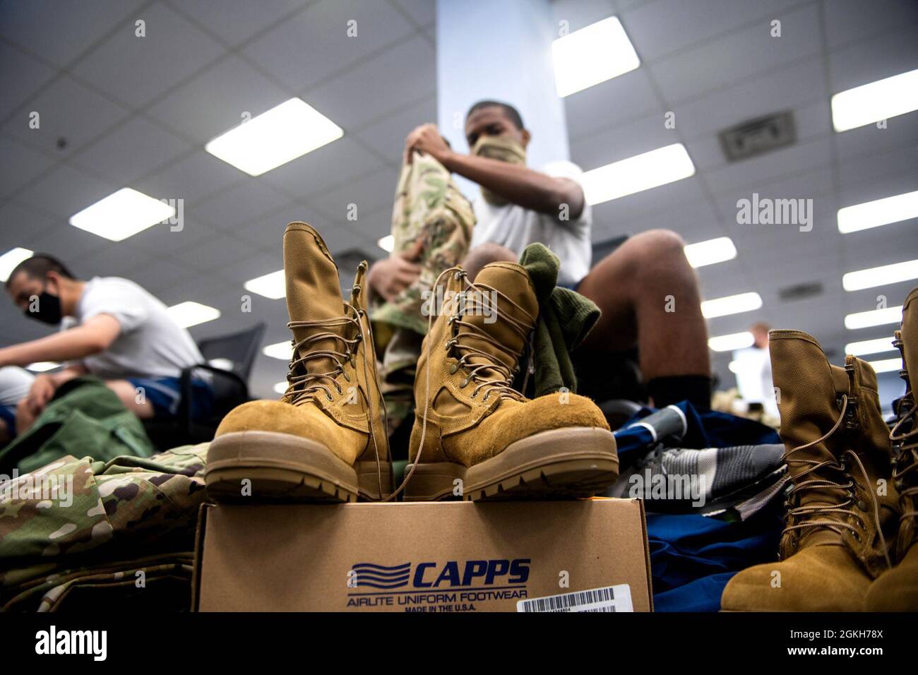U.S. Air Force basic military training trainees conduct inventory of ...