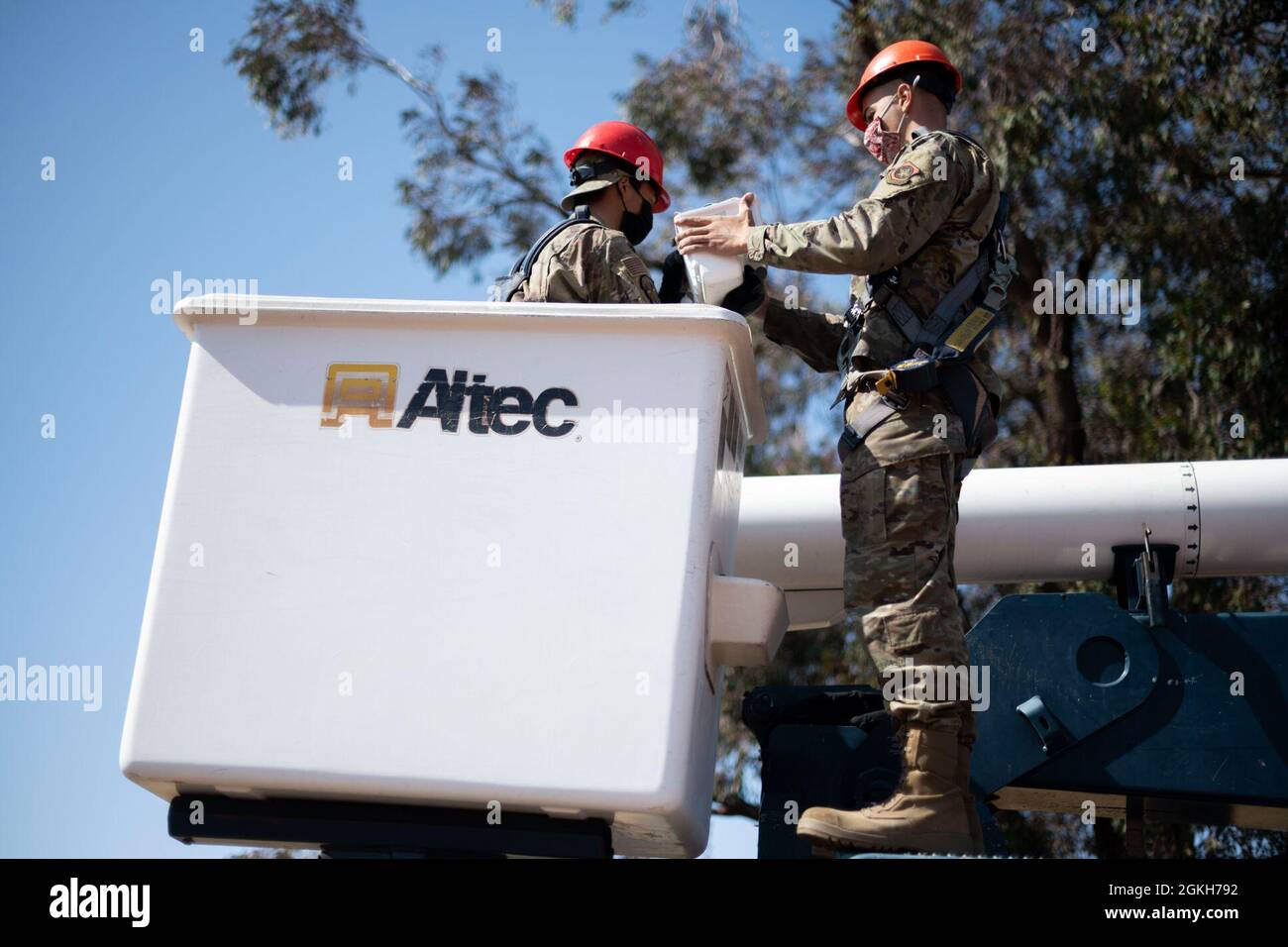 Airman 1st Class Trey Thorton, right, 60th Civil Engineer Squadron ...
