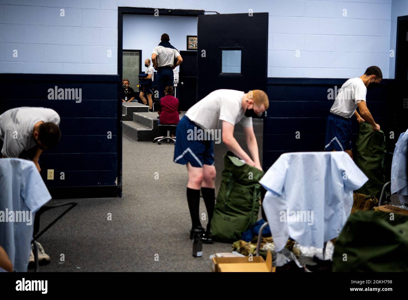 U.S. Air Force basic military training trainees conduct inventory of ...