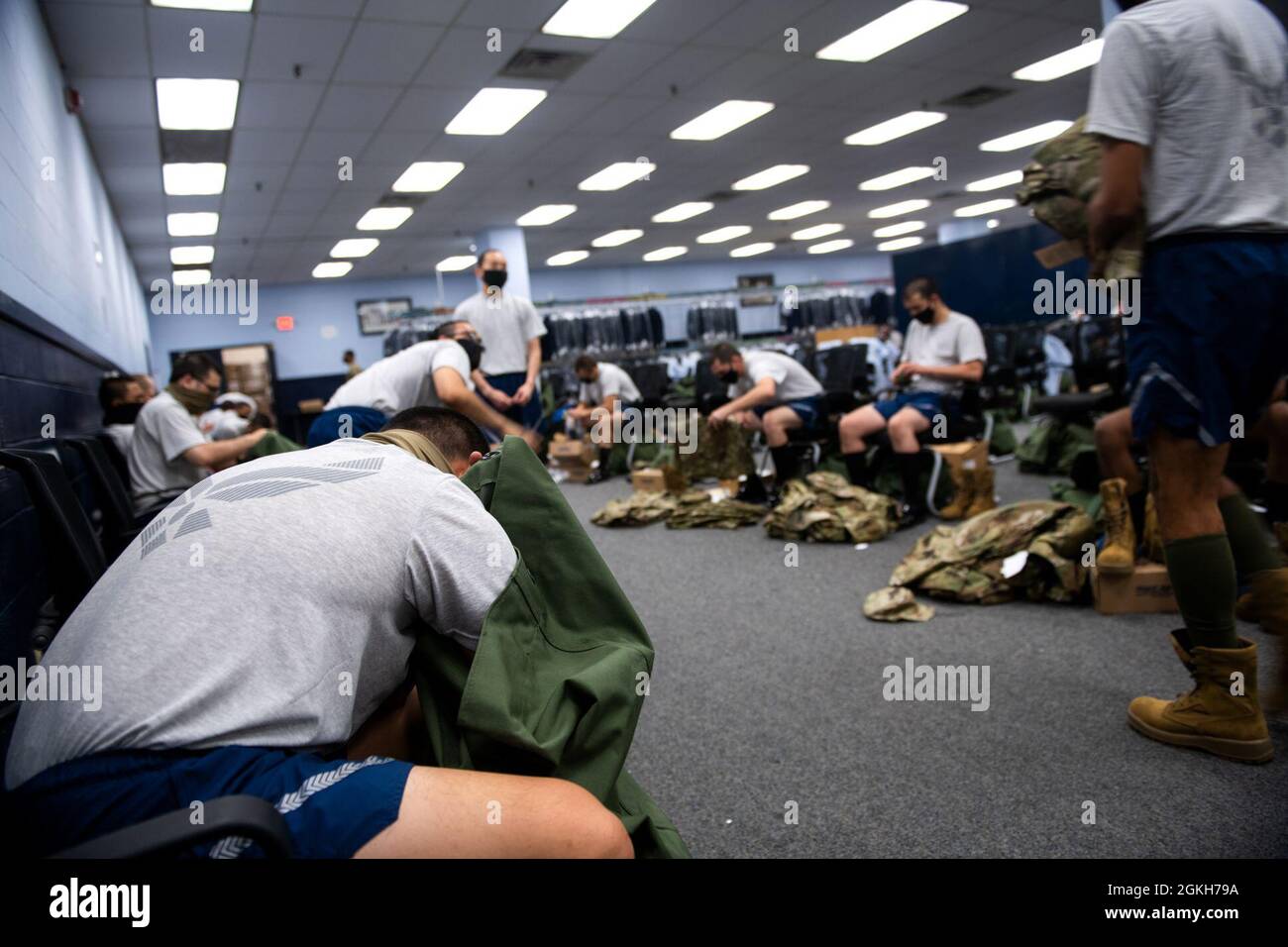 U.S. Air Force basic military training trainees conduct inventory of ...