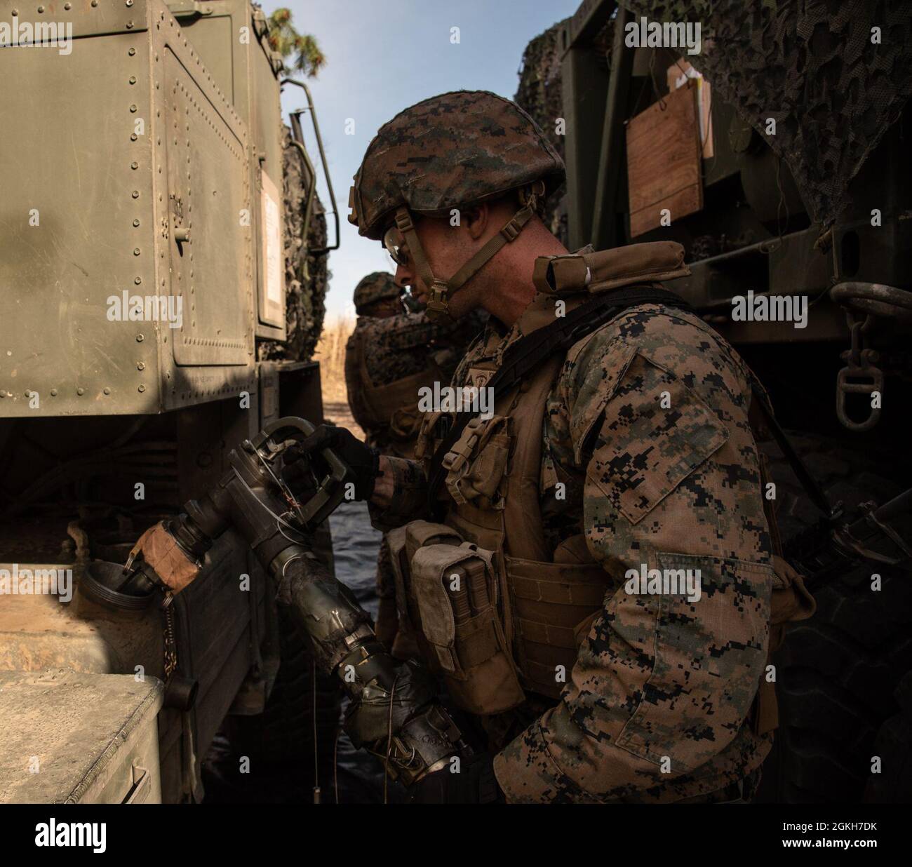 U.S. Marine Corps Lance Cpl. Carson Young, a motor vehicle operator ...