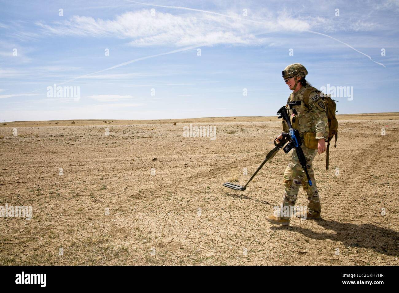Staff Sgt. Erin Dobbins, 79th EOD Bn., 752nd EOD Company, sweeps for ...