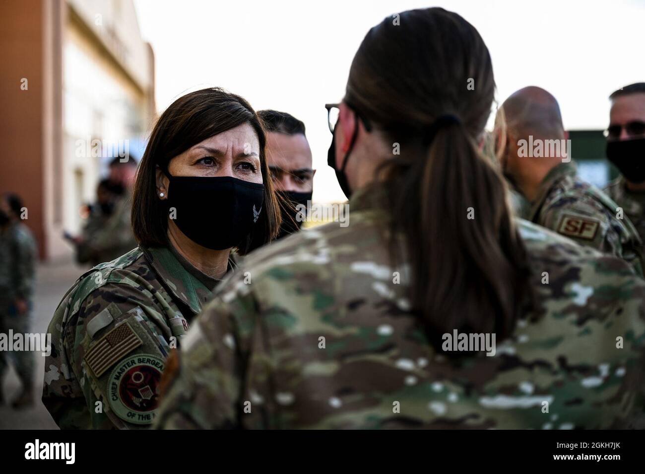 Chief Master Sgt. of the Air Force JoAnne S. Bass, speaks with Staff ...