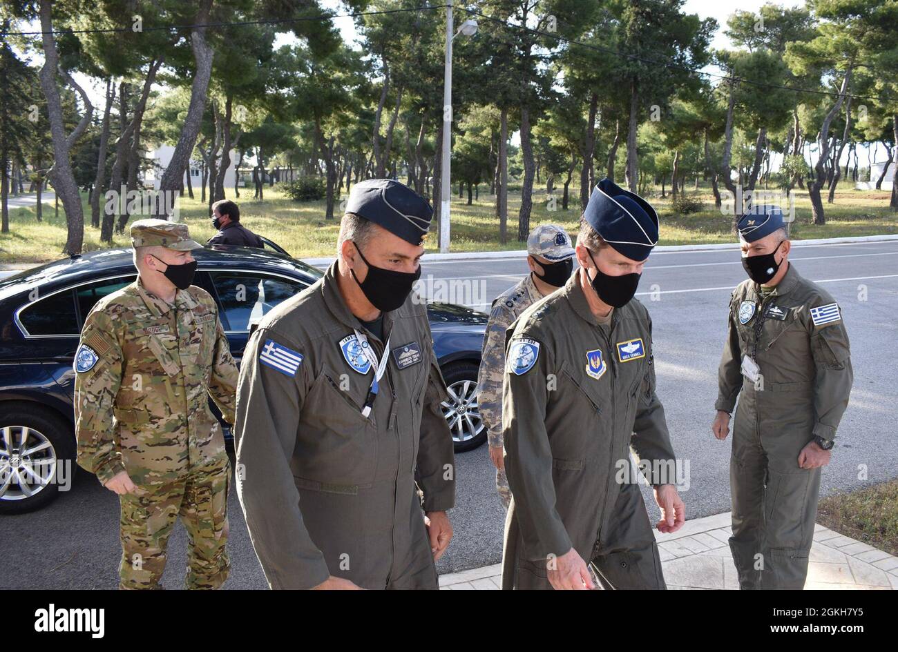 Hellenic Air Force Col. Evangelos Tzikas (left) walks U.S. Air Force ...